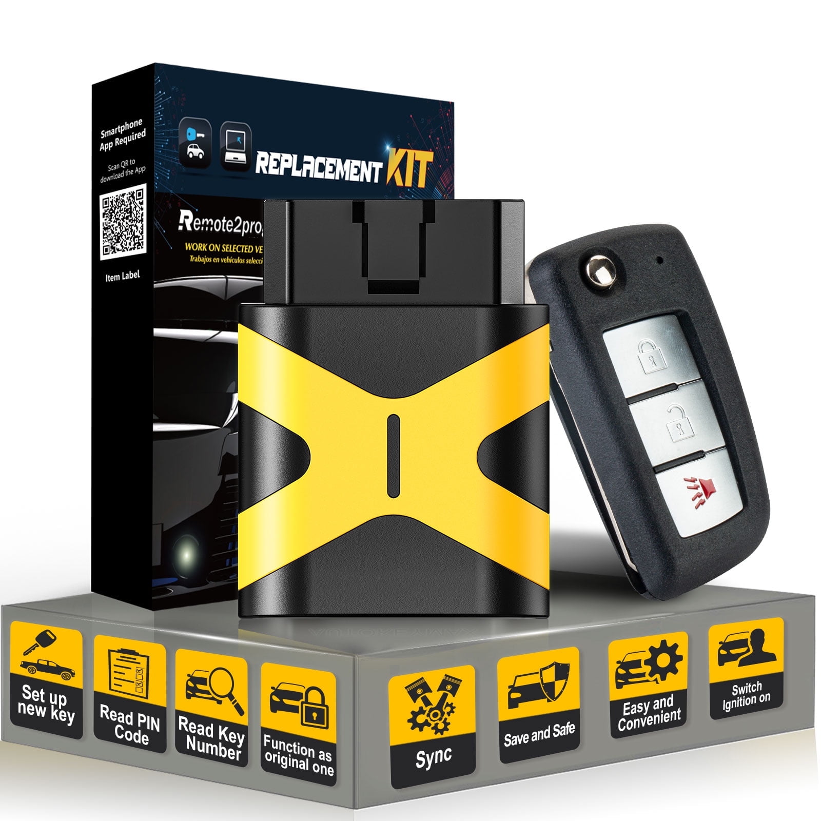 Self Programmable Remote Car Key Fob Replacement for 2014-2017 Nissan ...