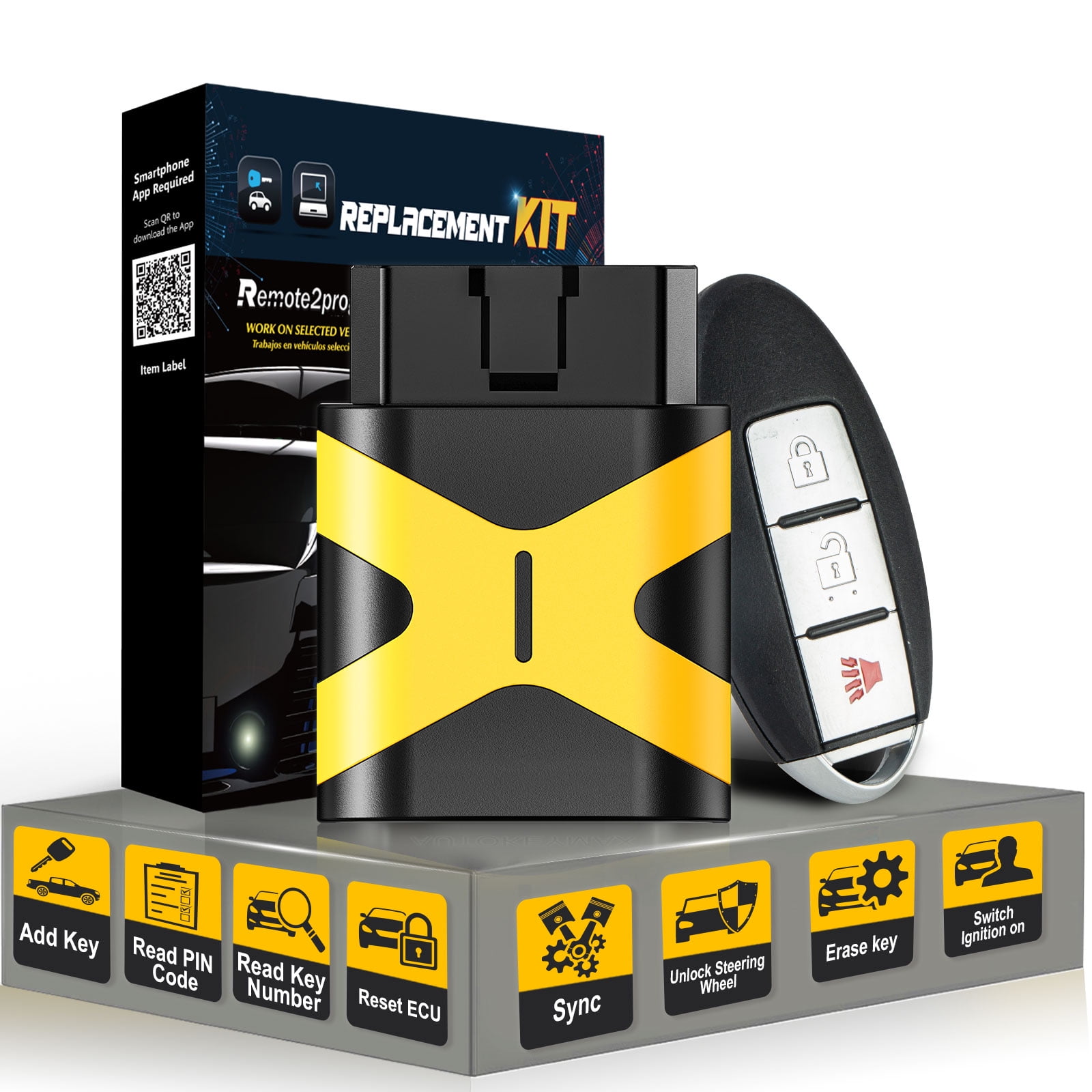 Self Programmable Smart Car Remote Control Compatible with 2008-2013 ...