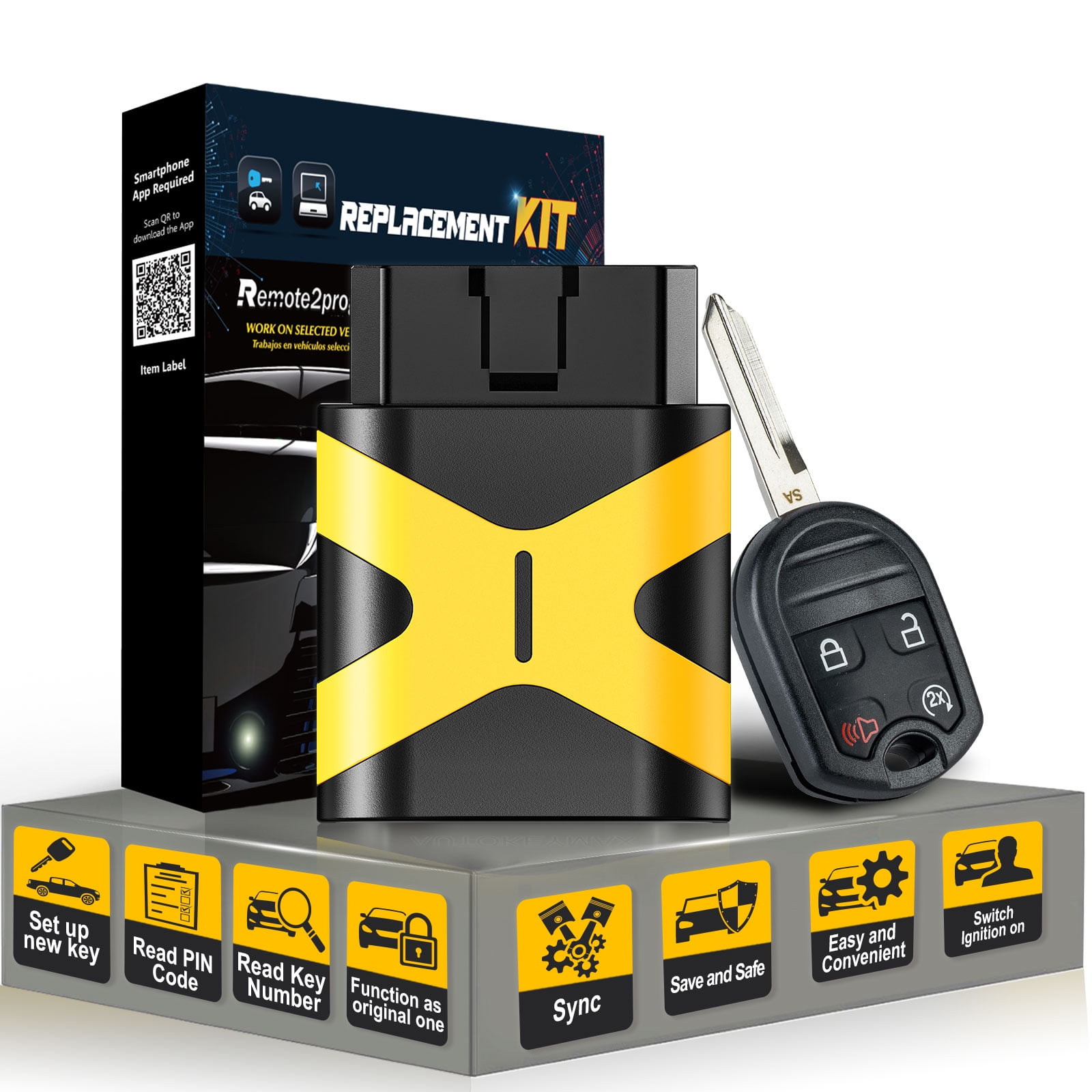 Self Programmable Uncut Head Remote Control Keyless Entry Replacement ...