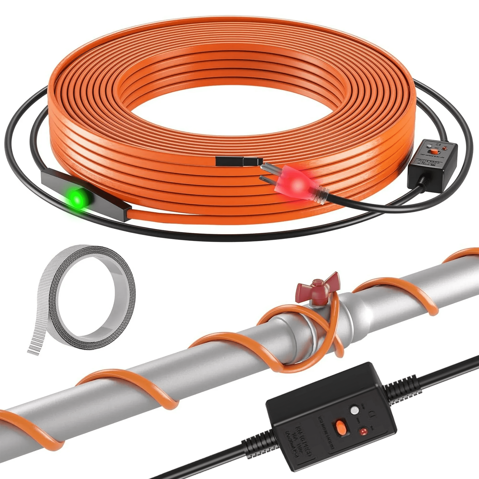 Self-Regulating Pipe Heating Cable,30ft Heat Tape for Pipes Freeze ...