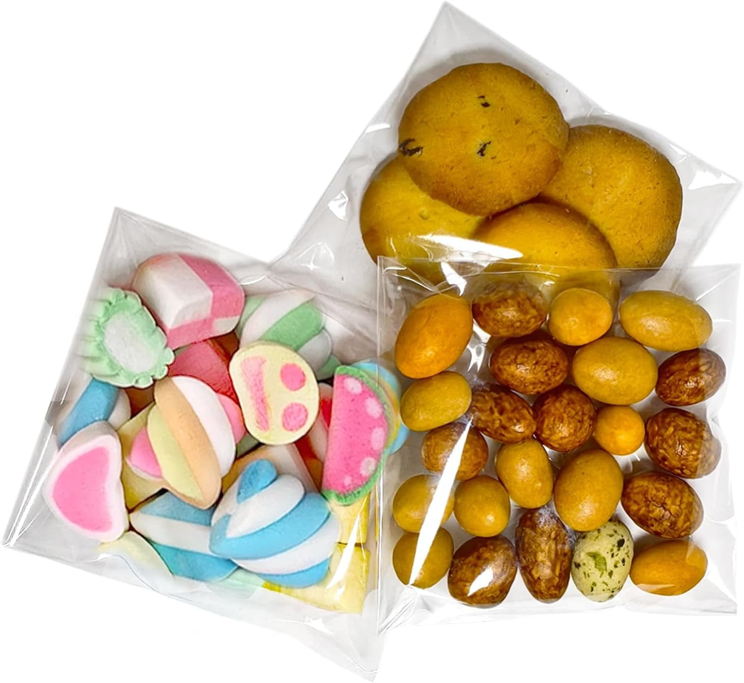 Self Sealing Cookie Bags, Clear Plastic Resealable Cellophane Bags for ...