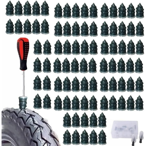 Self Sealing Rubber Nail Plugs Tire Repair Screws Kit with Screwdriver ...