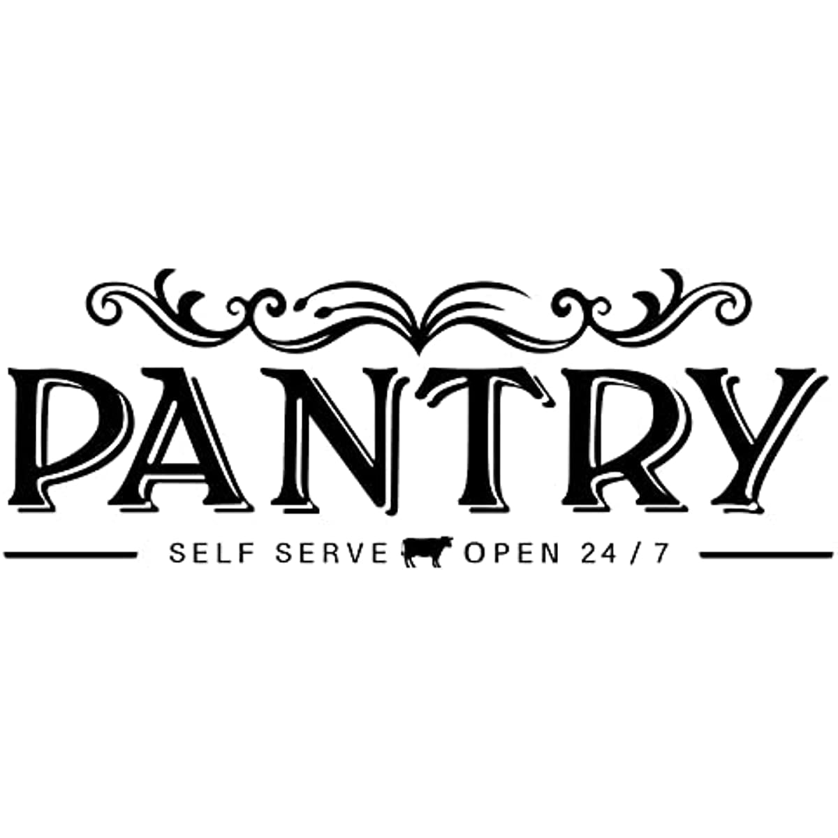 Self Serve Pantry PVC Wall Sticker Open 24/7 Art Lettering Vinyl Wall ...