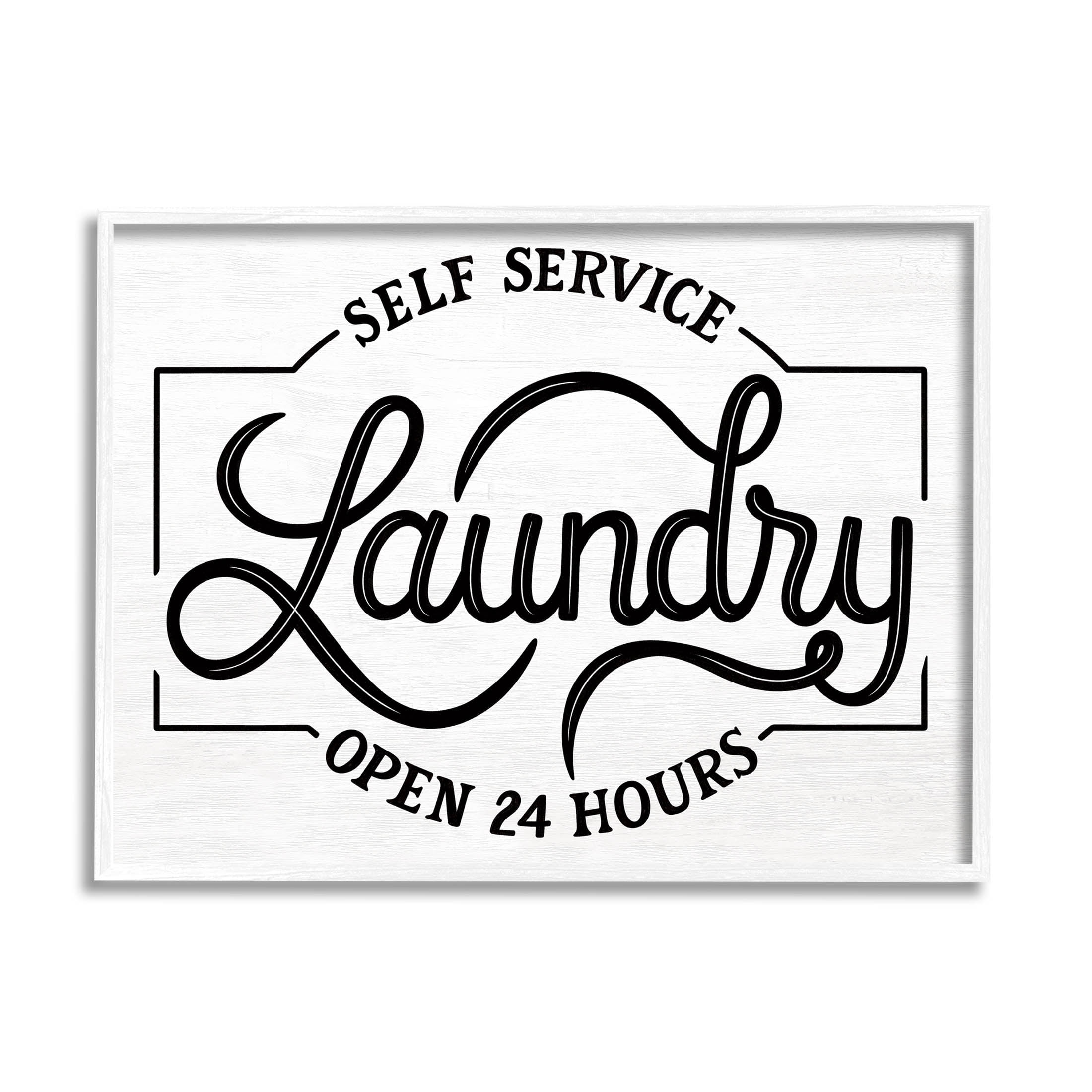Self Service Laundry Open Sign - 20 x 16 Framed - Walmart.com