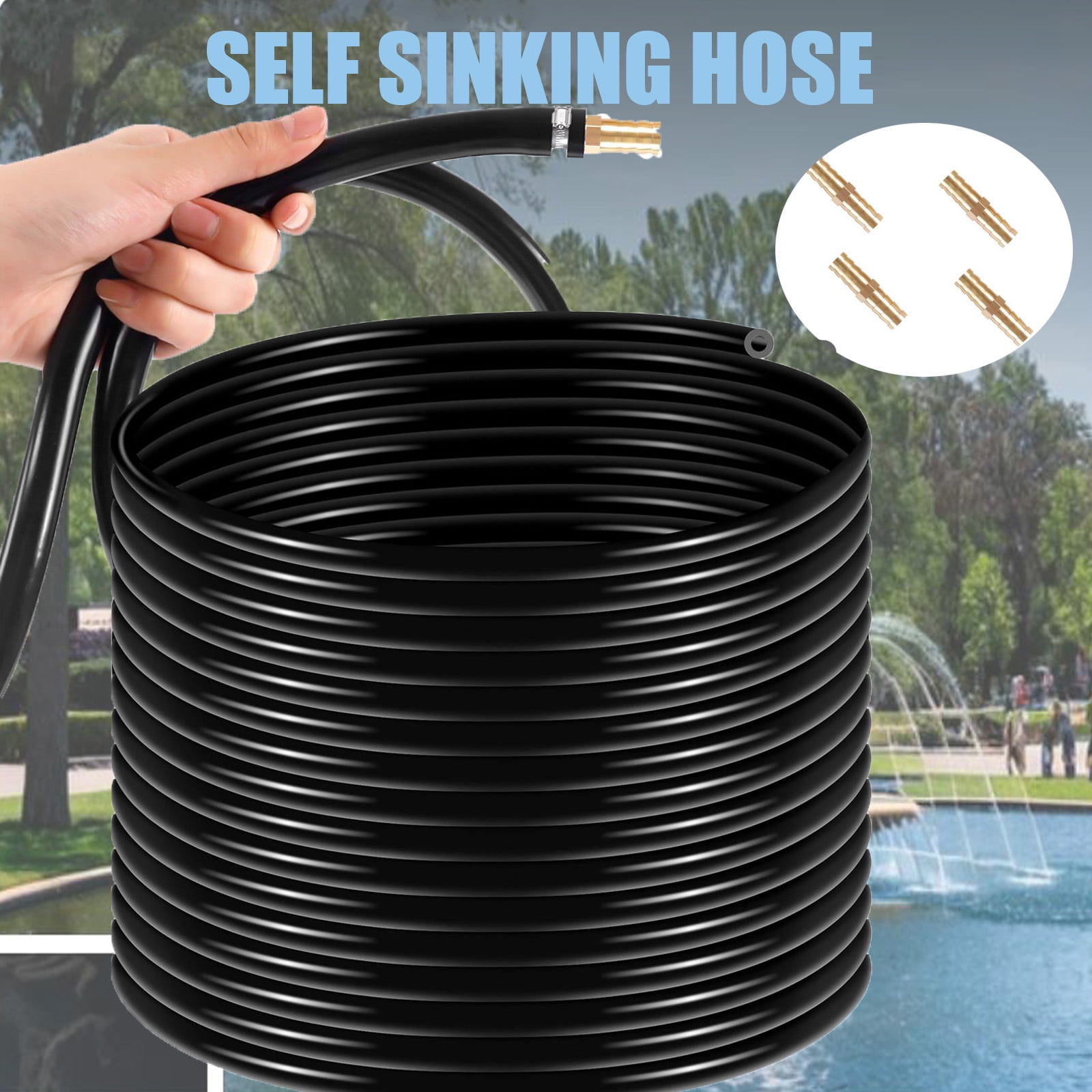Self Sinking Aeration Hose, 656ft Weighted Pond Aerator Hose kit, Self ...
