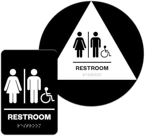 | Self Stick ADA Unisex Bathroom/Restroom Sign Men and Women | Handicap ...