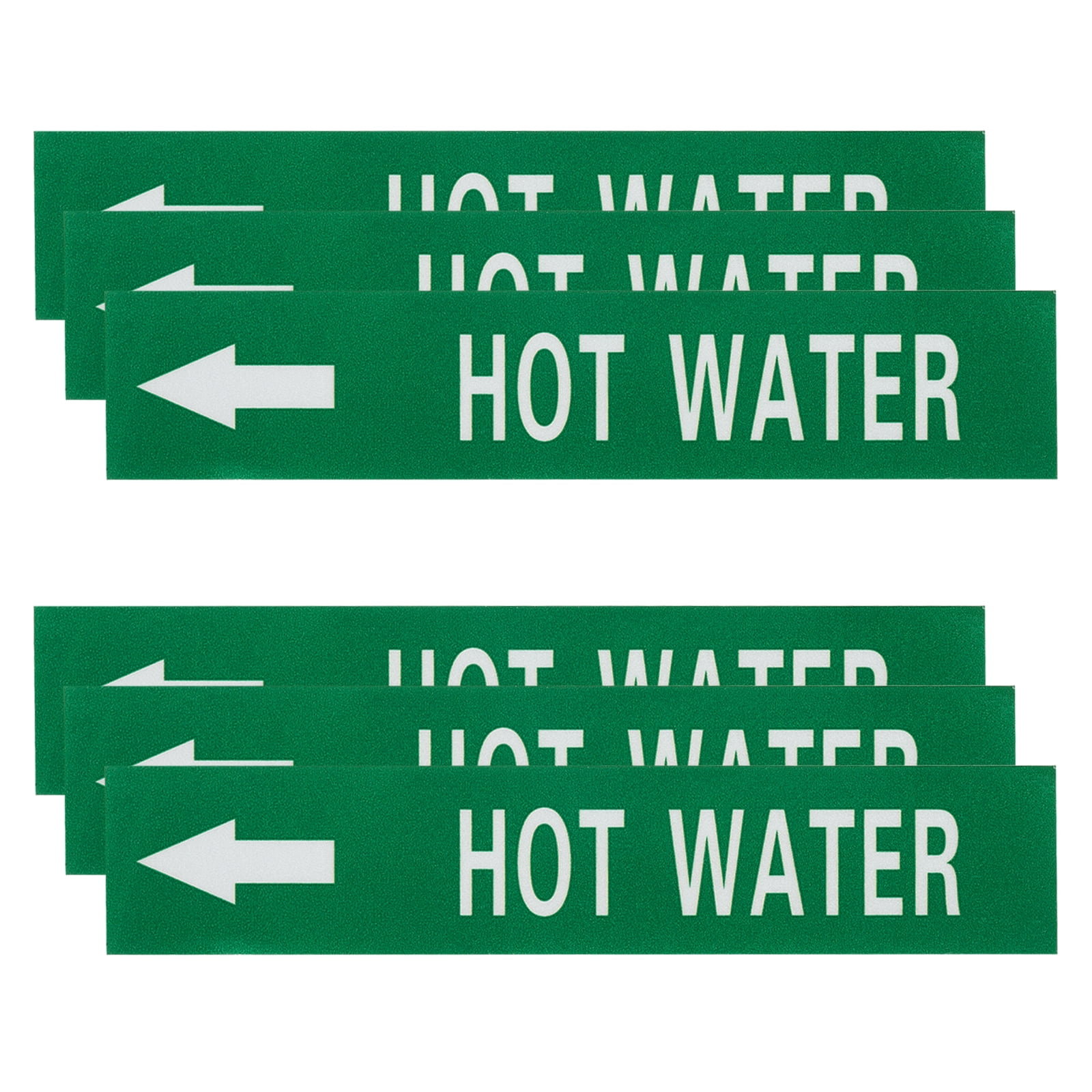 Self-Stick HOT WATER Pipe Marker Pipe Flow Arrow Labels 1-3/5"x8" Left ...