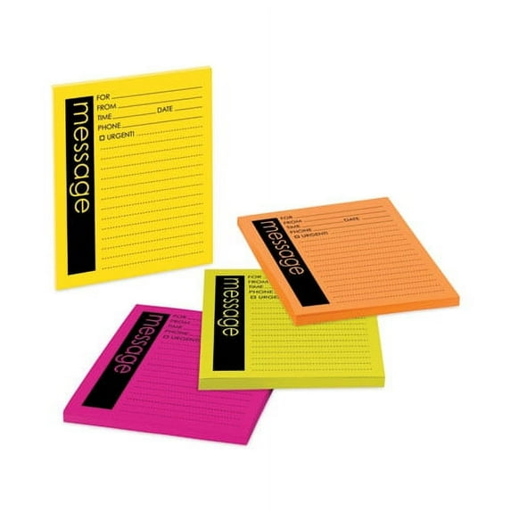 Self-Stick Message Pad, Note Ruled, 4" x 5", Energy Boost Collection ...
