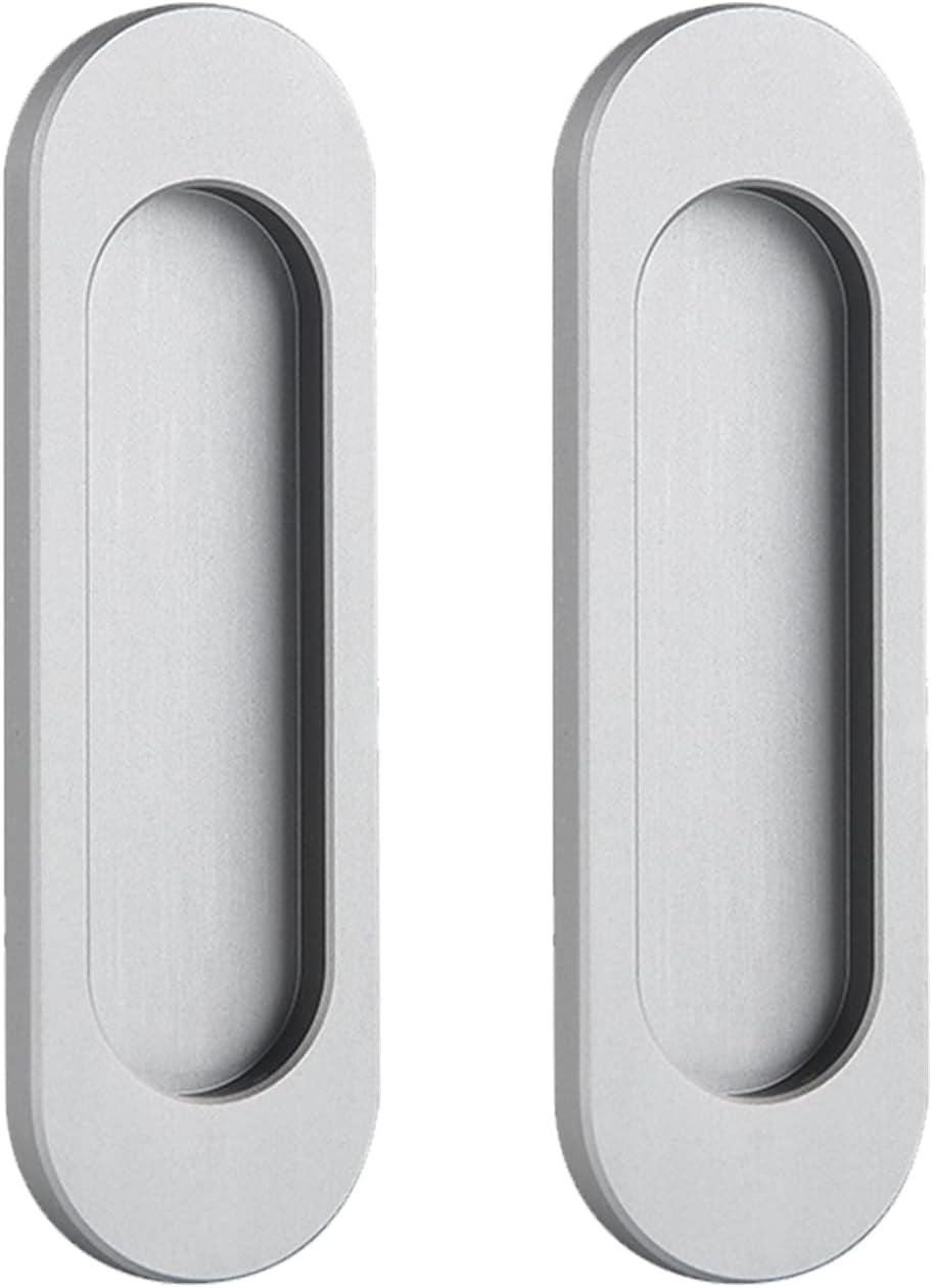 Self-Stick Oval Sliding Door Pulls, 2pcs Aluminum Alloy Flush Pull ...