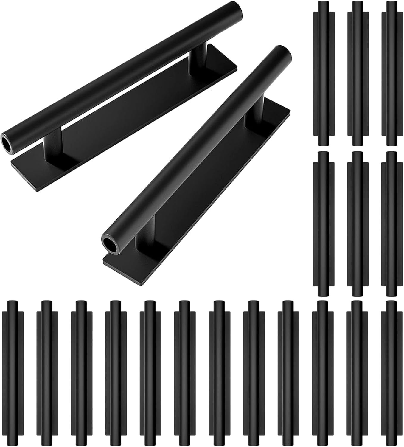 Self-Stick Push Pull Helper Black Hidden Cabinet Handles ABS Plastic ...