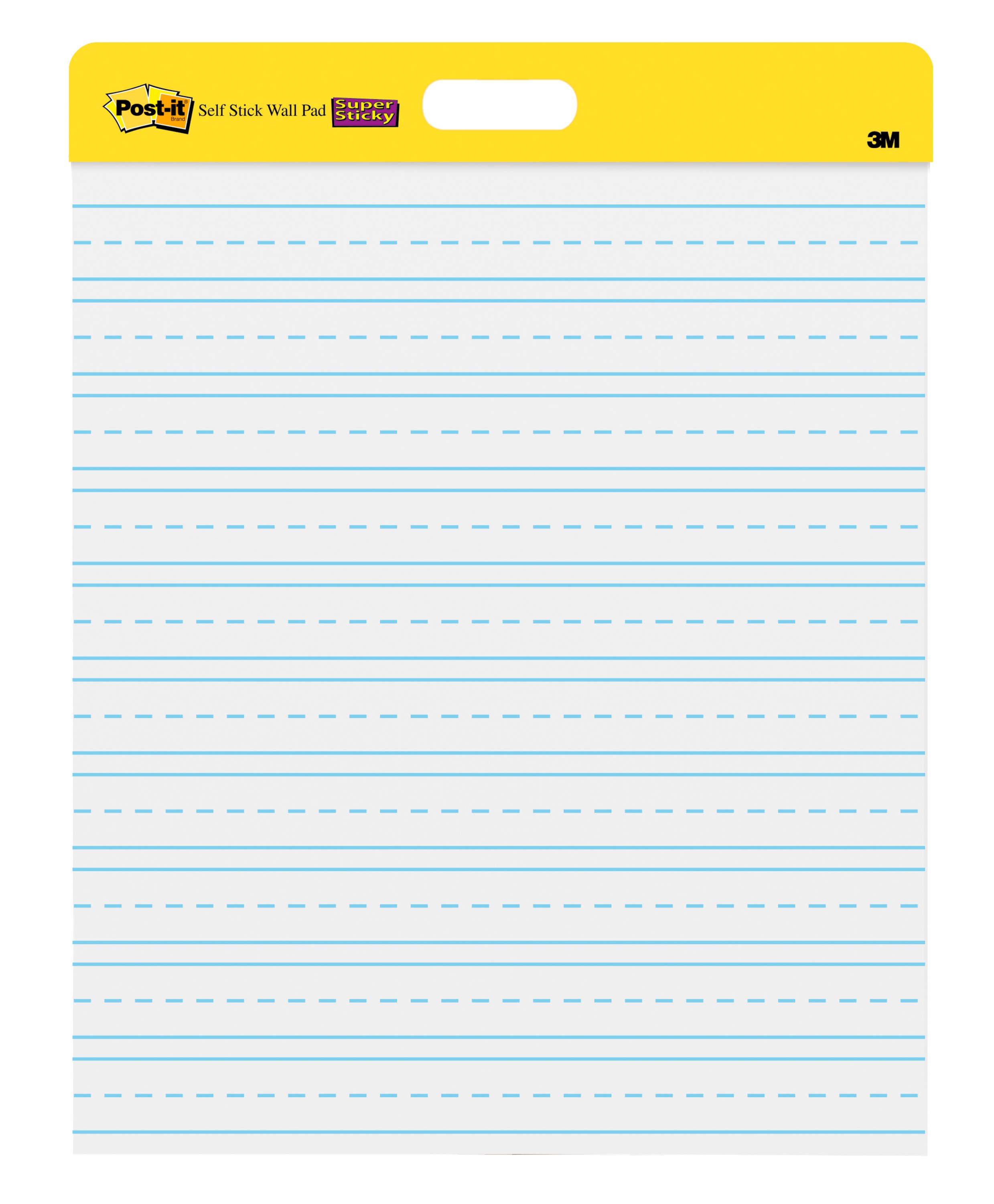 Self-Stick Wall Pad, Manuscript Format (primary 3" Rule), 20 White 20 X ...
