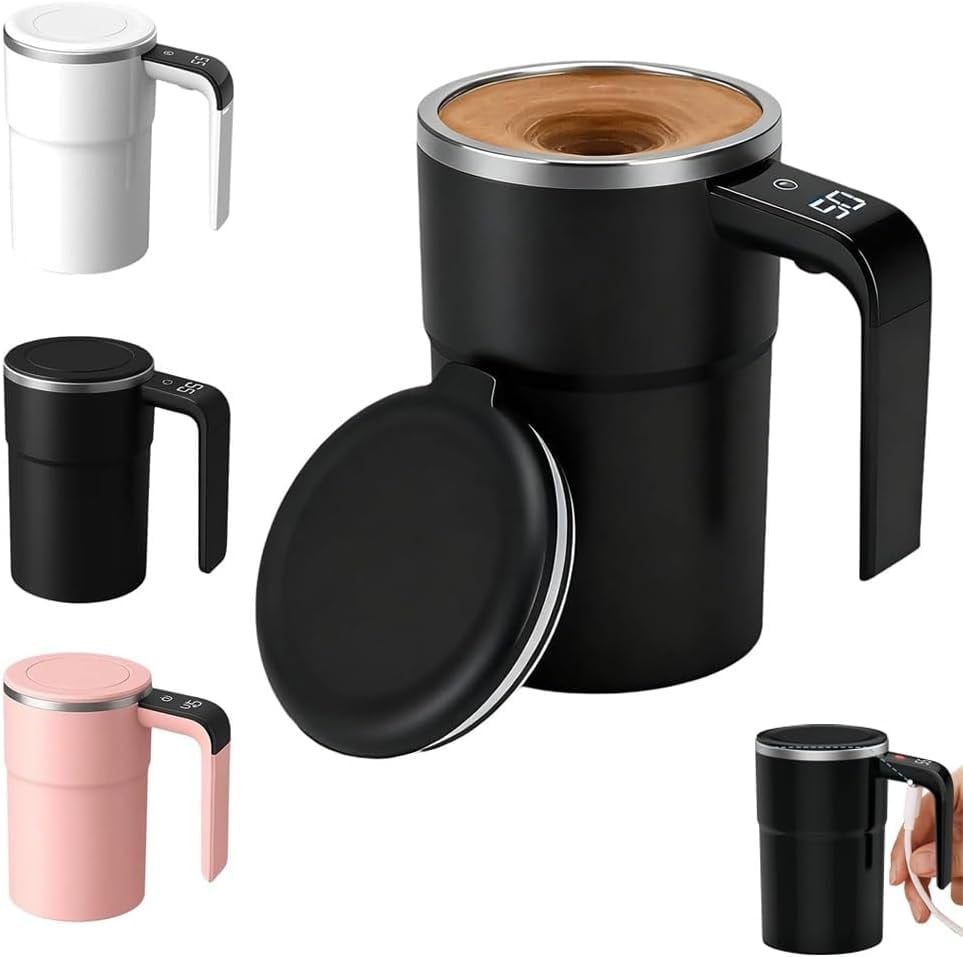 Self-Stirring Magnetic Coffee Cup with Temp Display, Innovative Self ...