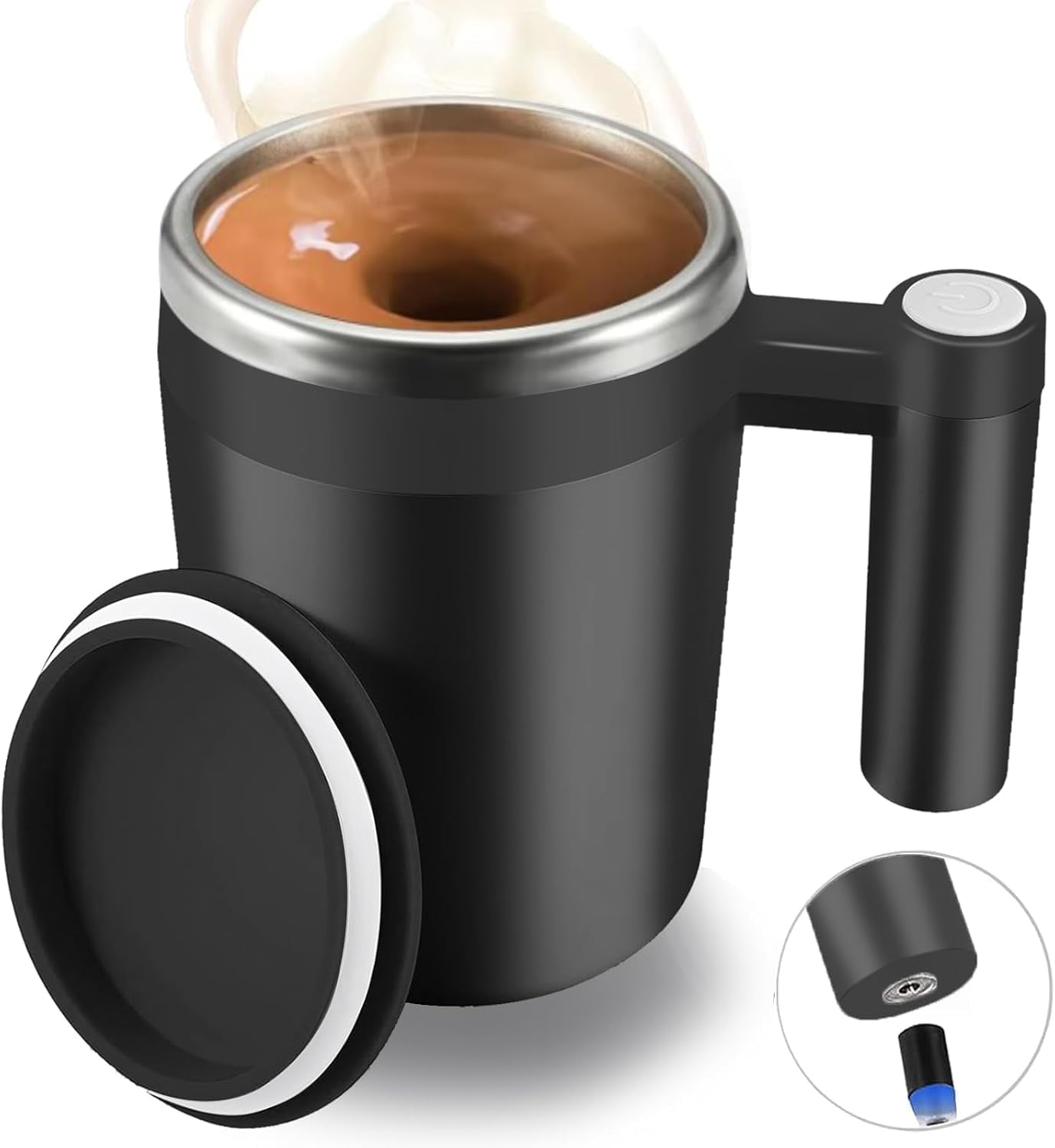 Self Stirring Mug,Rechargeable Auto Magnetic Coffee Mug with 1Pc Stir ...