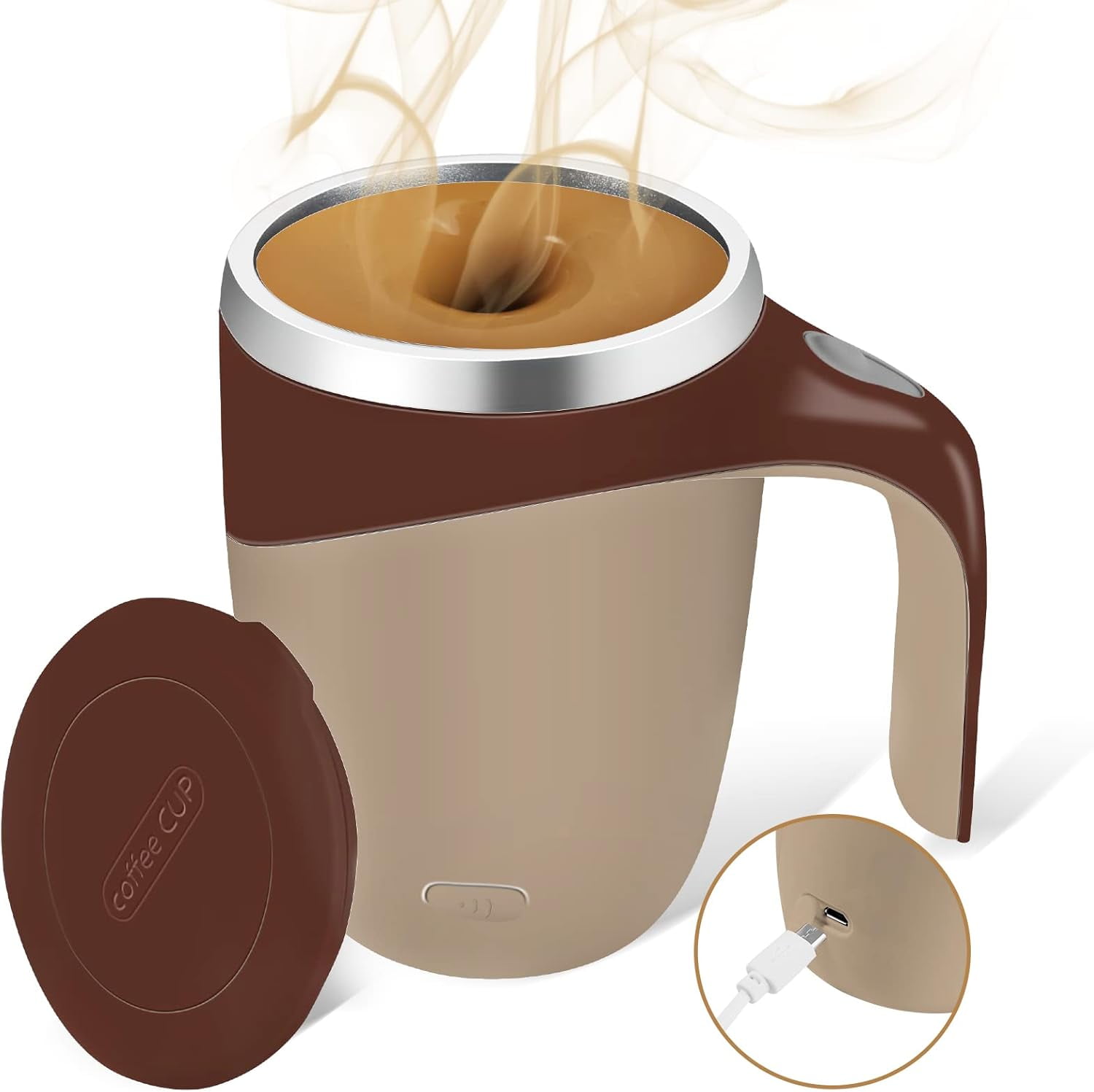 Self Stirring Mug,Rechargeable automatic magnetic Self stirring coffee ...