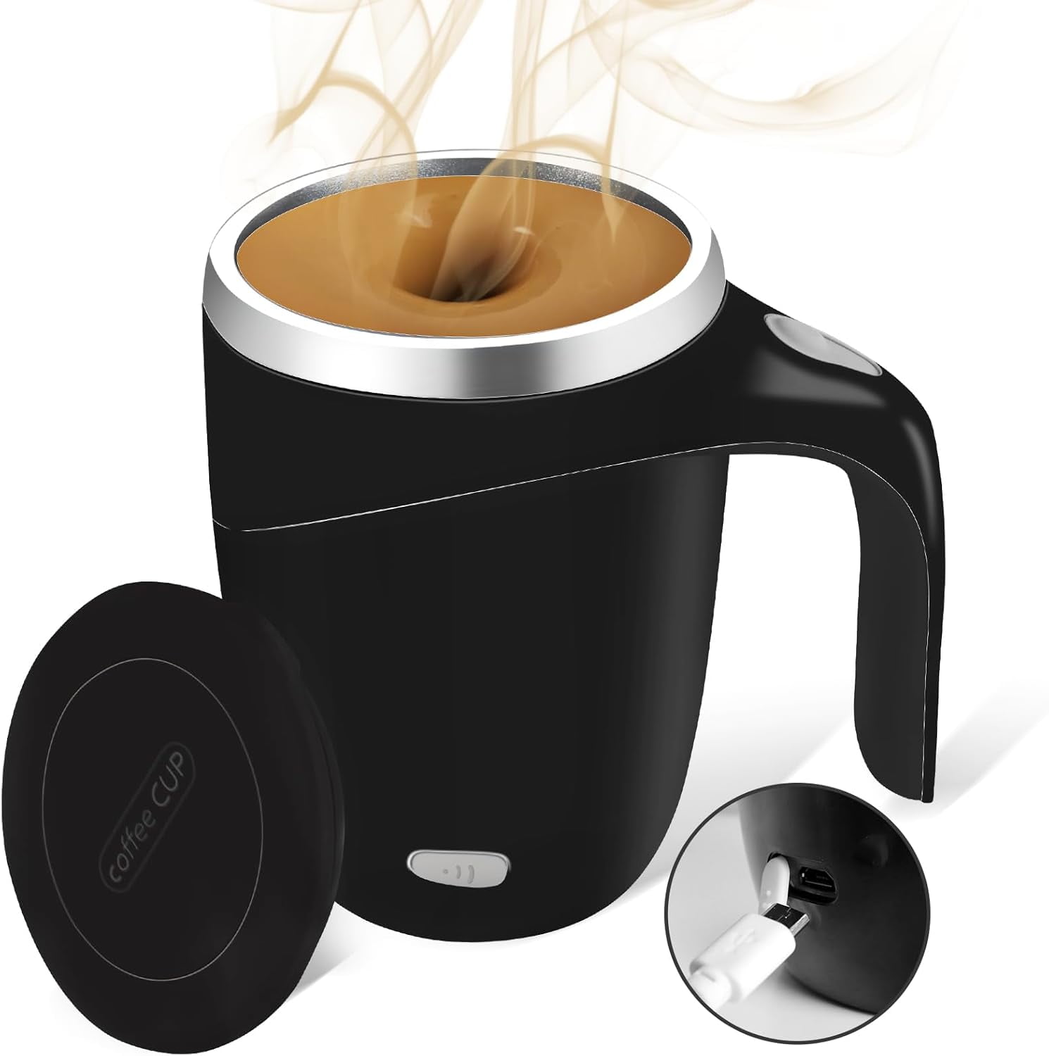 Self Stirring Mug,Rechargeable automatic magnetic Self stirring coffee ...