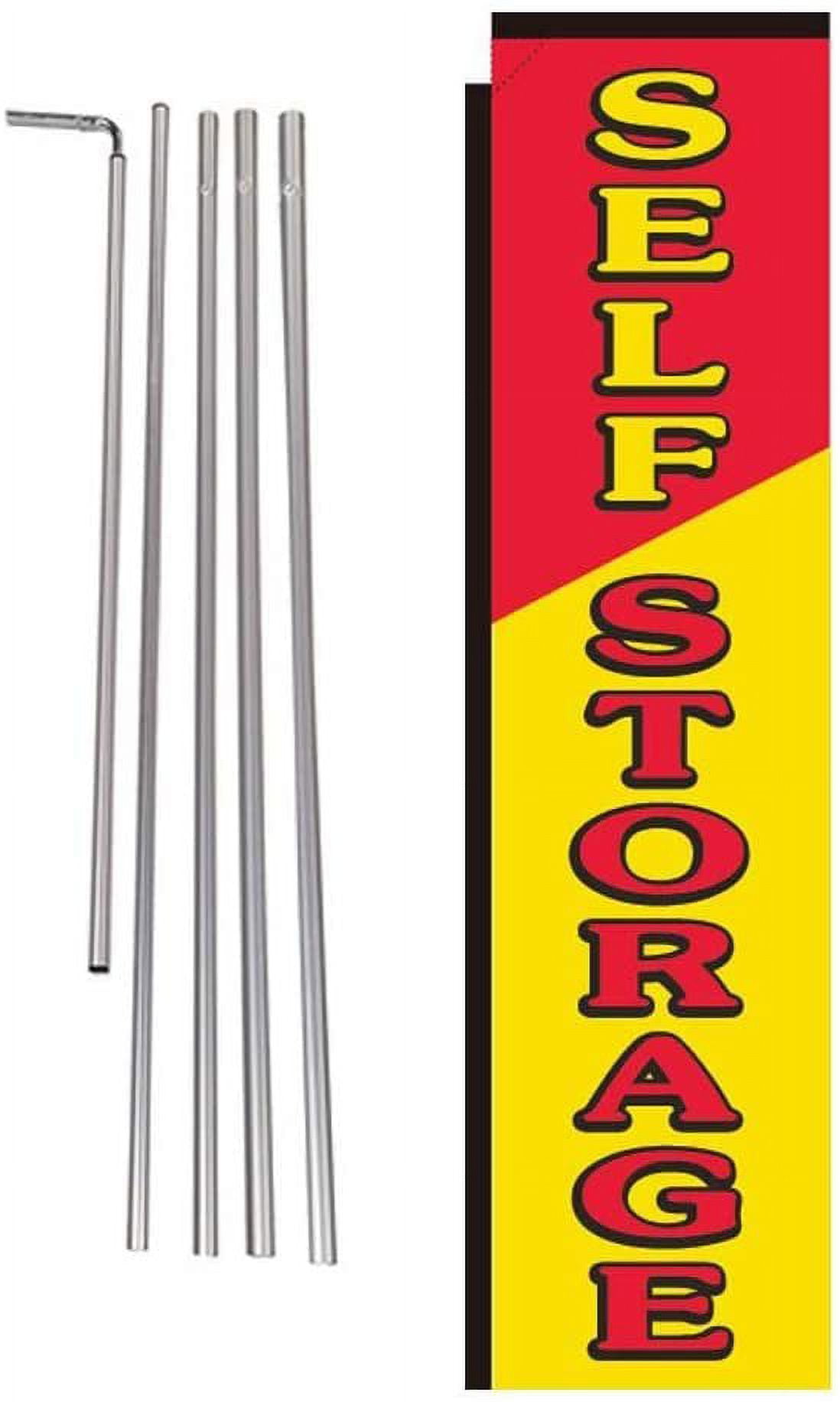Self Storage Advertising Feather Banner Swooper Flag Sign with 15 Foot ...