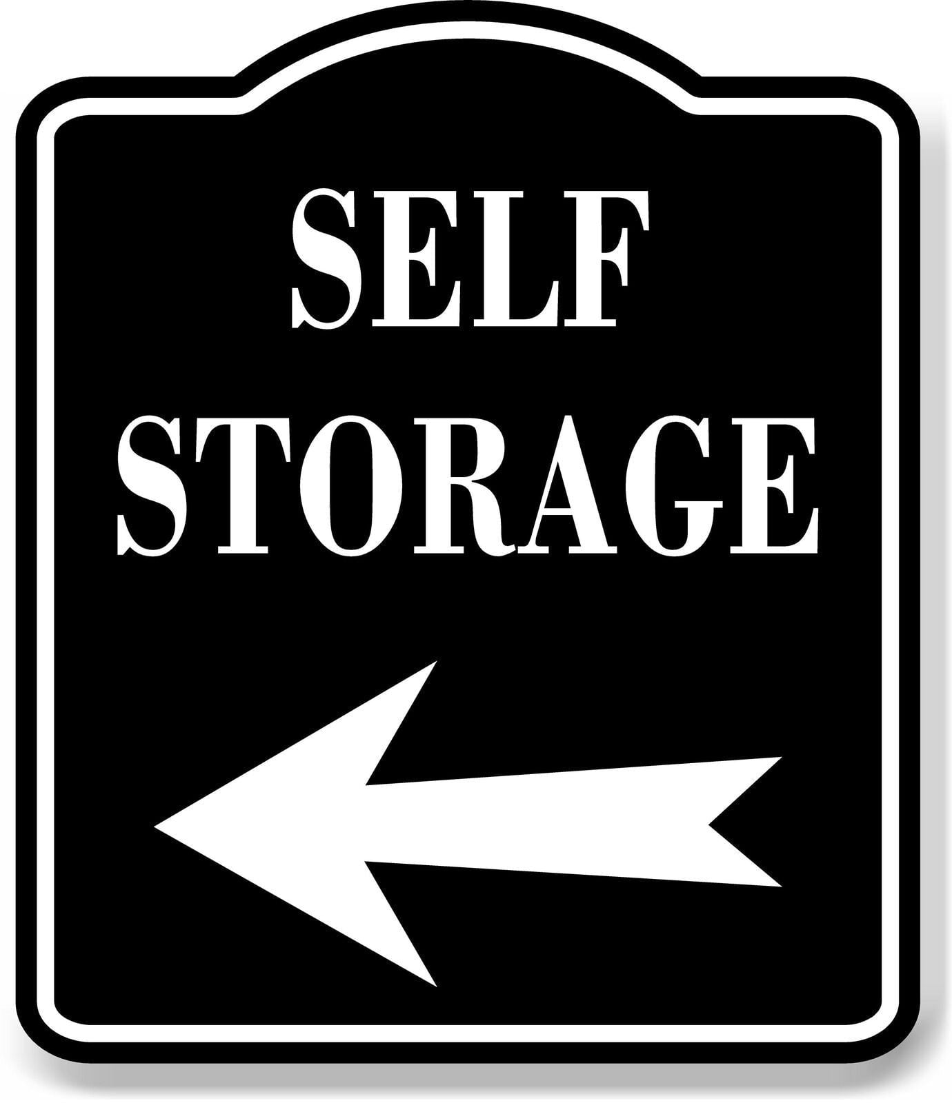 Self Storage Left Arrow BLACK Aluminum Composite Sign, 8.5"x10 ...