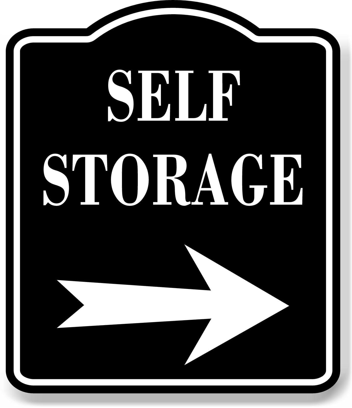 Self Storage Right Arrow BLACK Aluminum Composite Sign, 20"x24 ...
