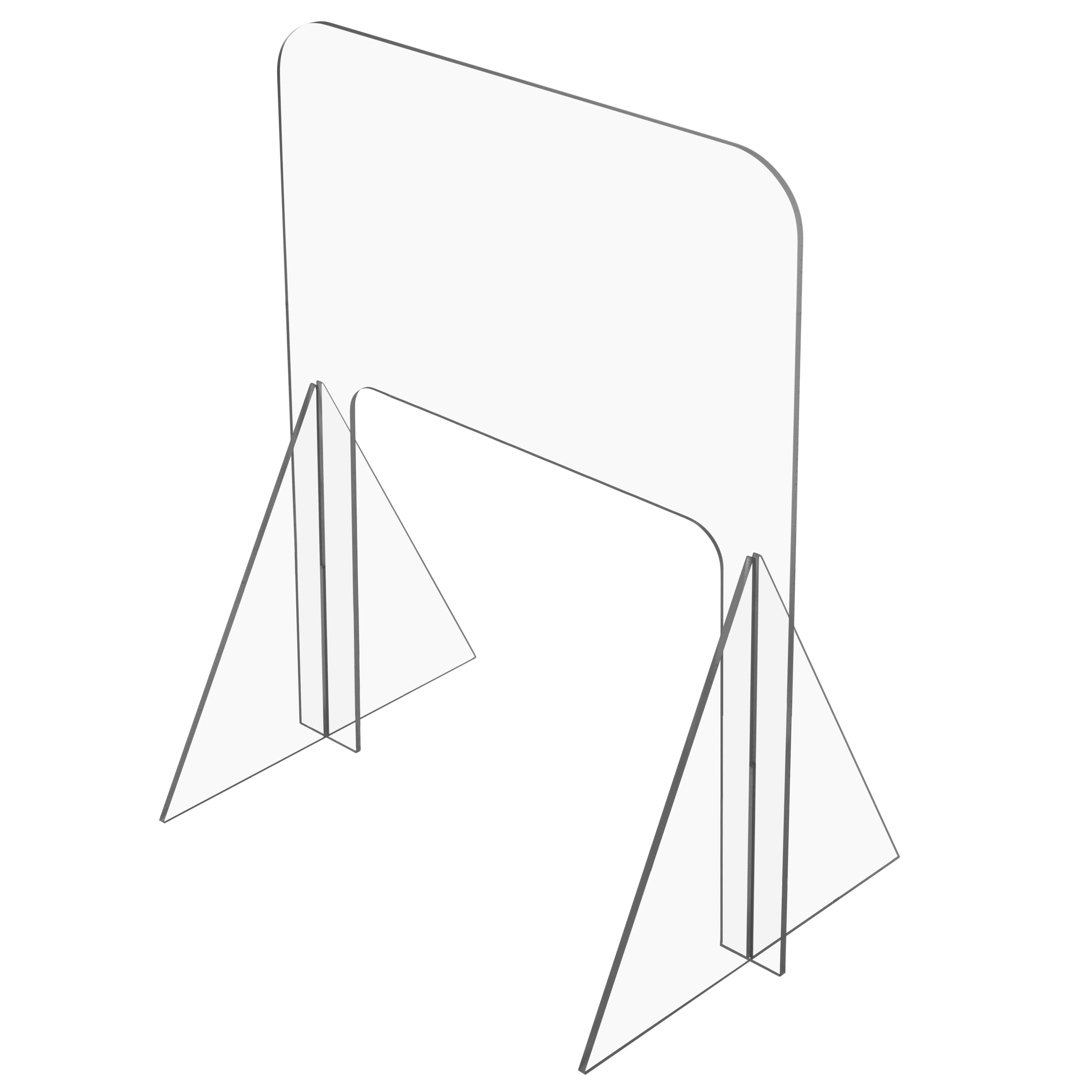 Self-Supported Clear Plastic Dividers with Large Centered Opening - 1/4" T x 24" W x 36" H - 12 ...