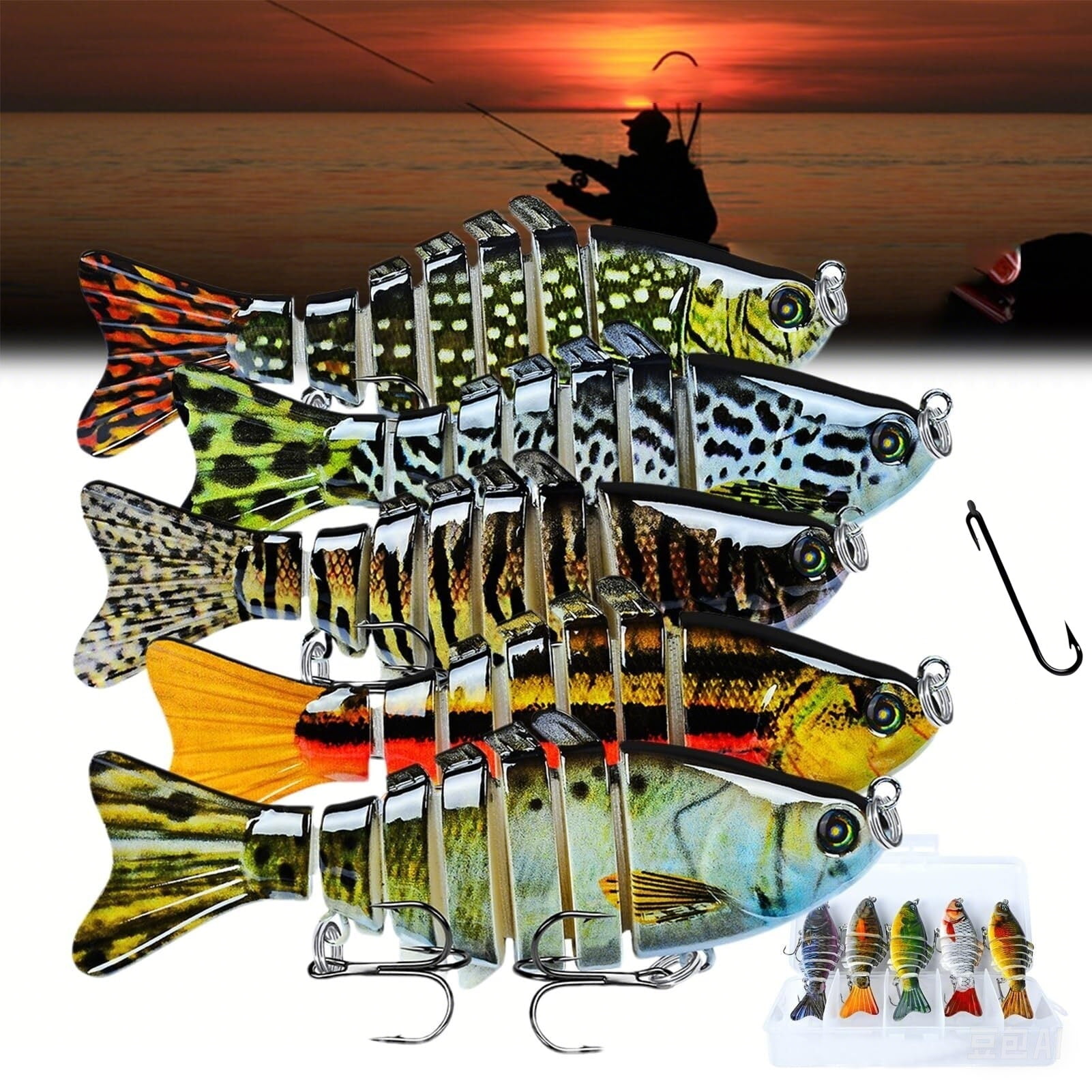 Self-Swimming Robotic Fishing Lure 3D Bionic Slow-Sinking Bait for Bass ...