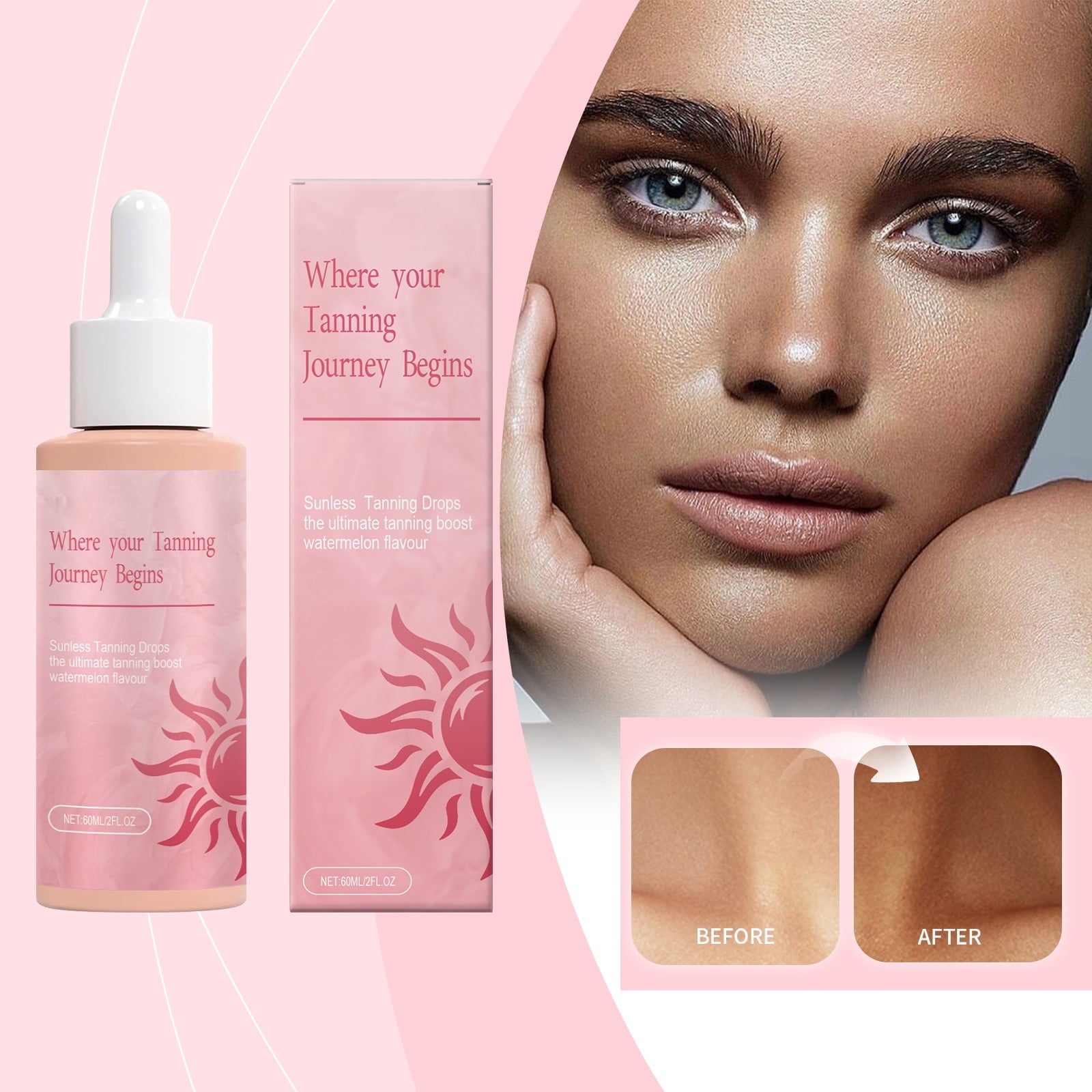 Self Tanning Drops to Drink, Customizable Natural Tan for Face & Body ...