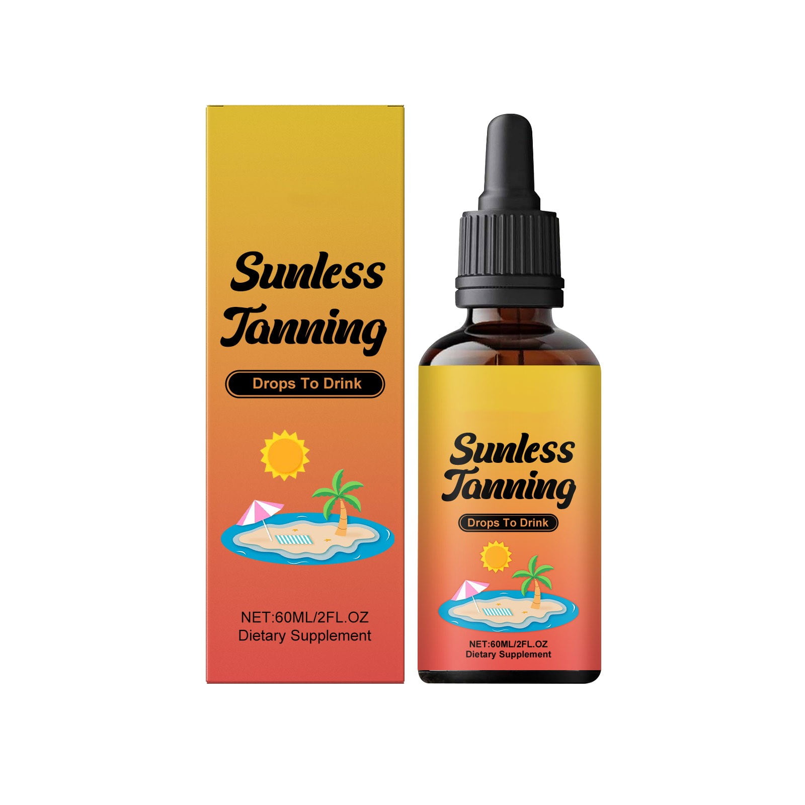 Self Tanning Drops For Bald Scalp Protection UV-Free Melanin Glow 60ml ...