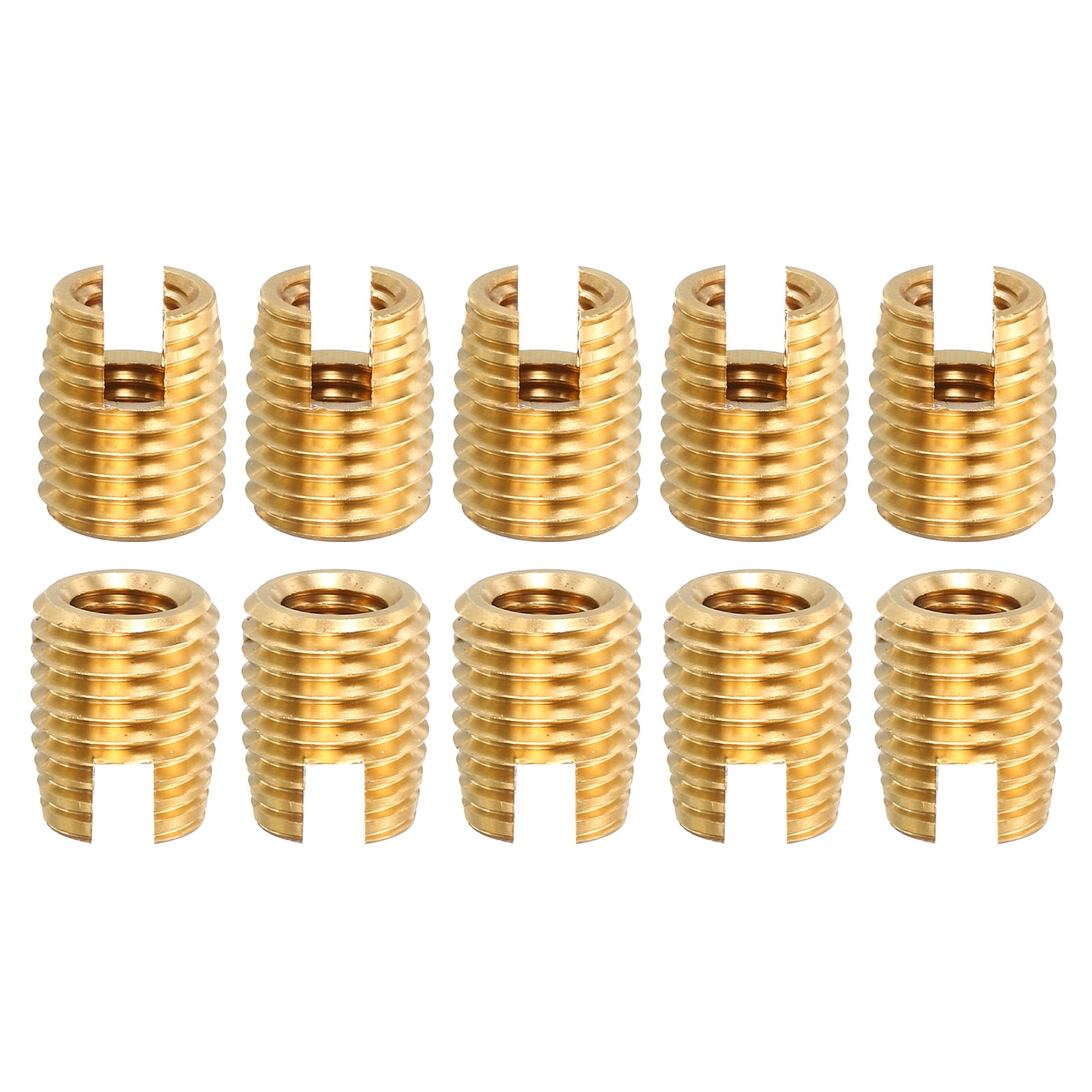 Self Tapping Threaded Inserts, 10Pack Inner M5 M8x10 Brass Nuts ...