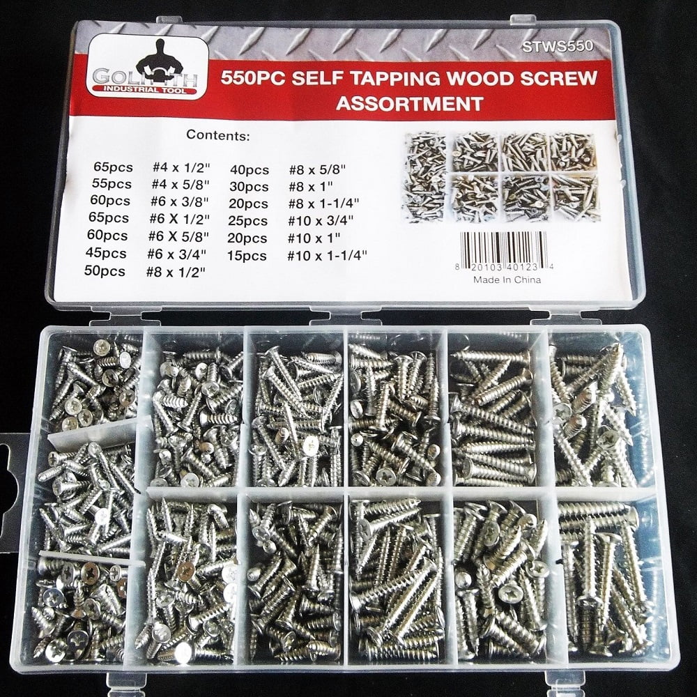 Self Tapping Wood Screw Assortment STWS550 Drilling 550 Pieces ...