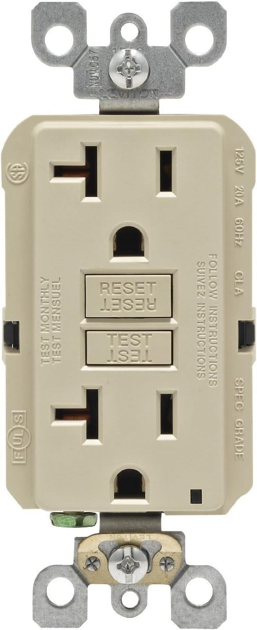 Self-Test Smartlockpro Slim GFCI Non-Tamper-Resistant Receptacle with ...