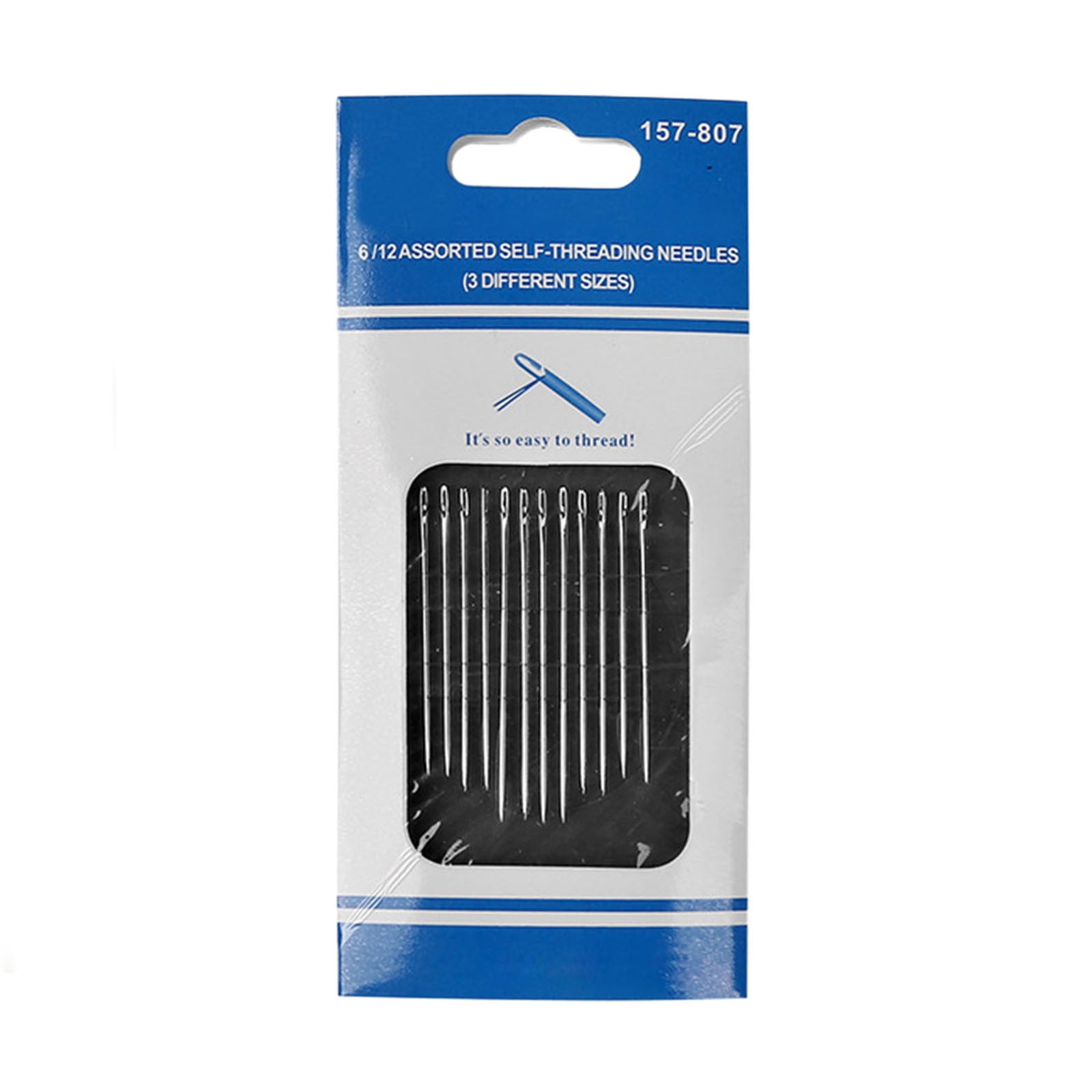 Puawkoer Self Threading Needles, Stainless Steel, 30PCS, Easy Threading ...