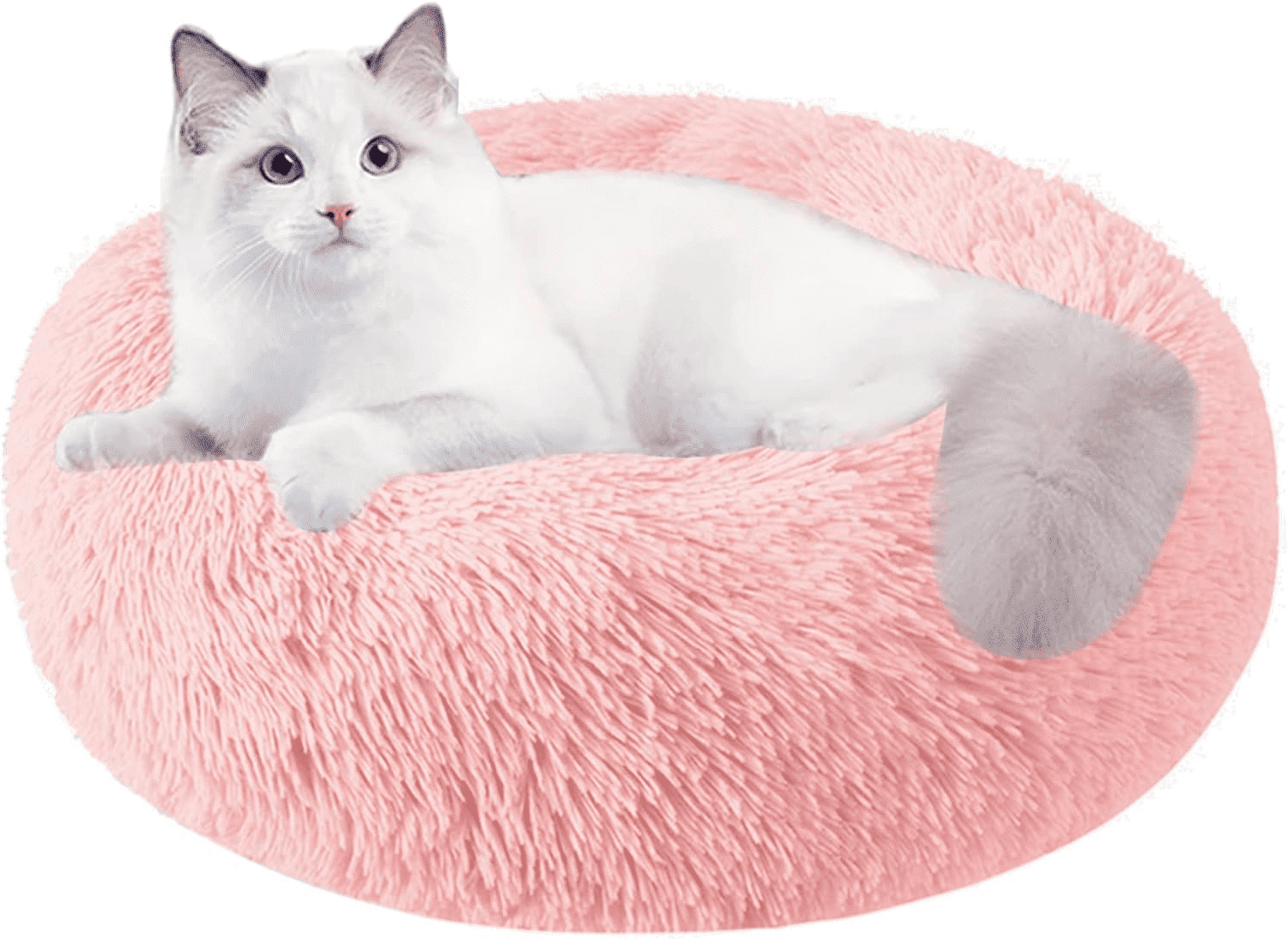 Self-Warming Anti-Anxiety Dog Bed – 20" Plush Donut Bed for Home/Travel ...