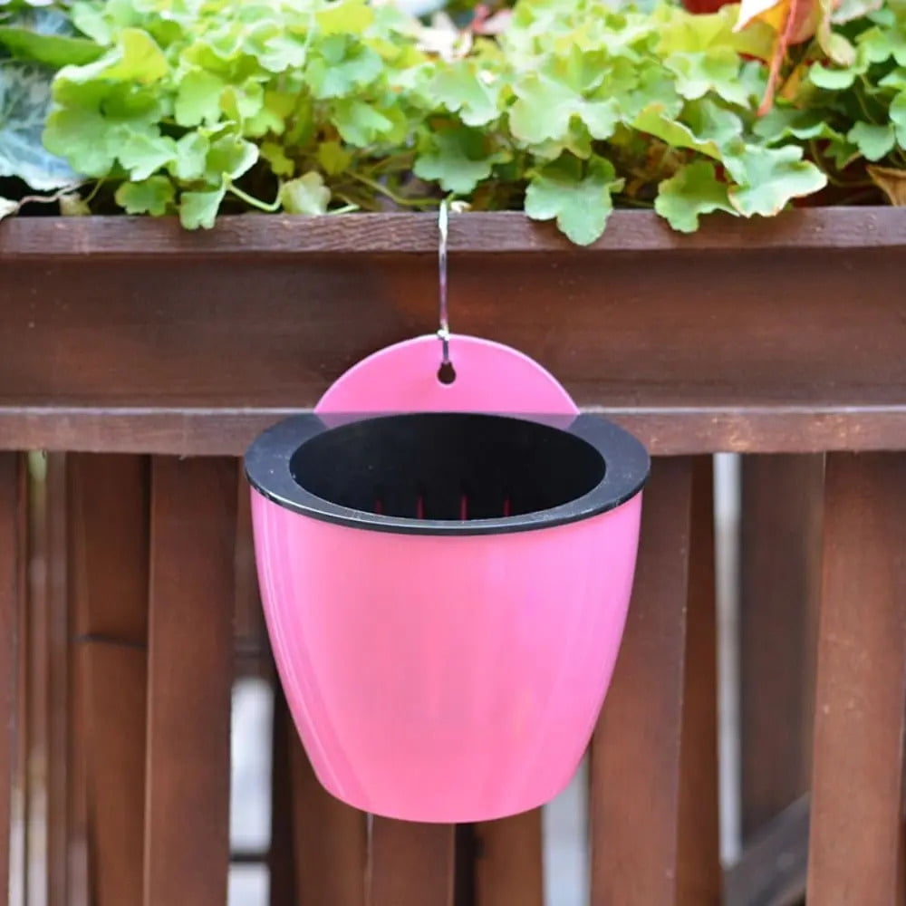 Self Watering Flower Pot Solid Color Automatic Water Absorption Plastic ...