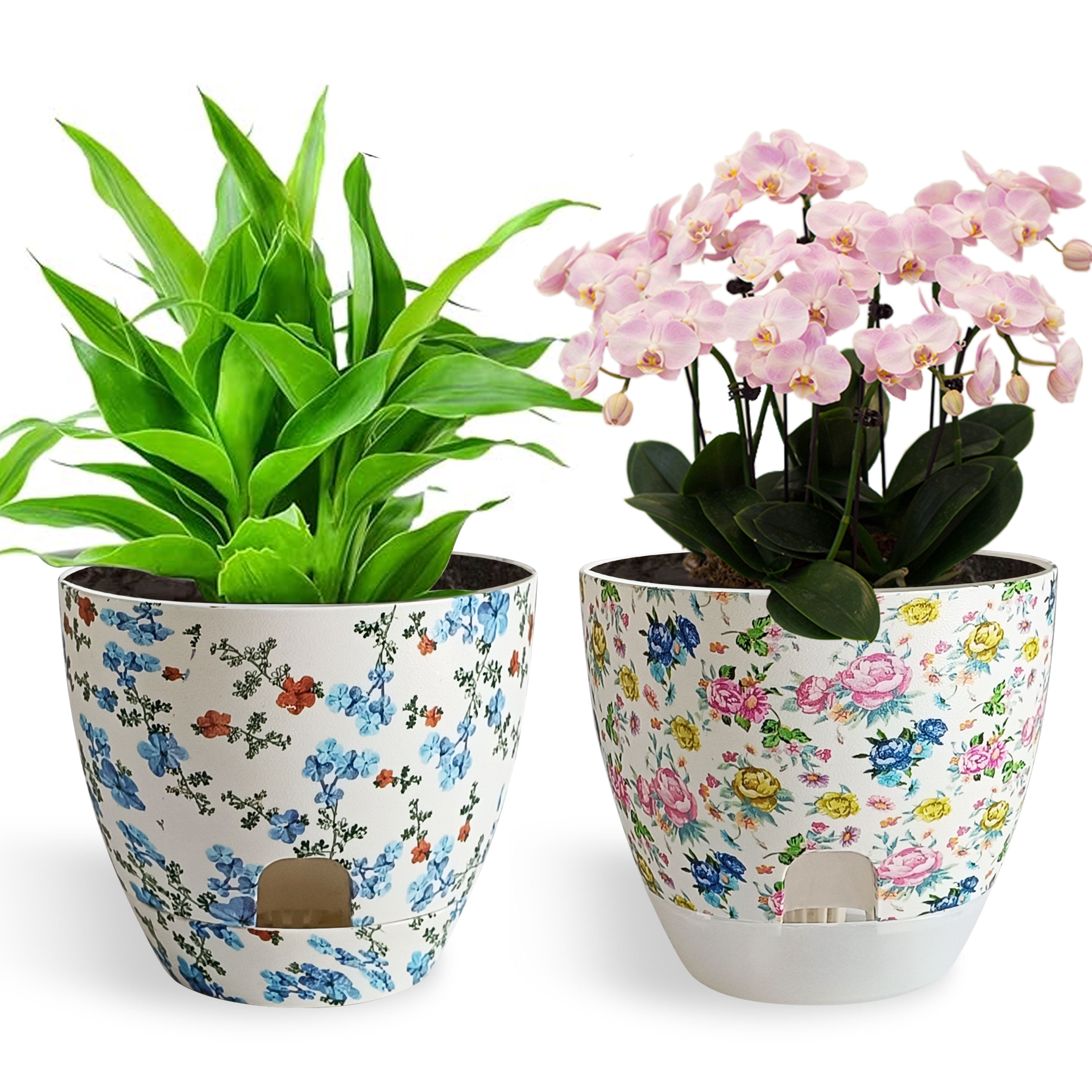 Self Watering Flower Pots Set, 2Pack 6 Inch Self Watering Pots for ...