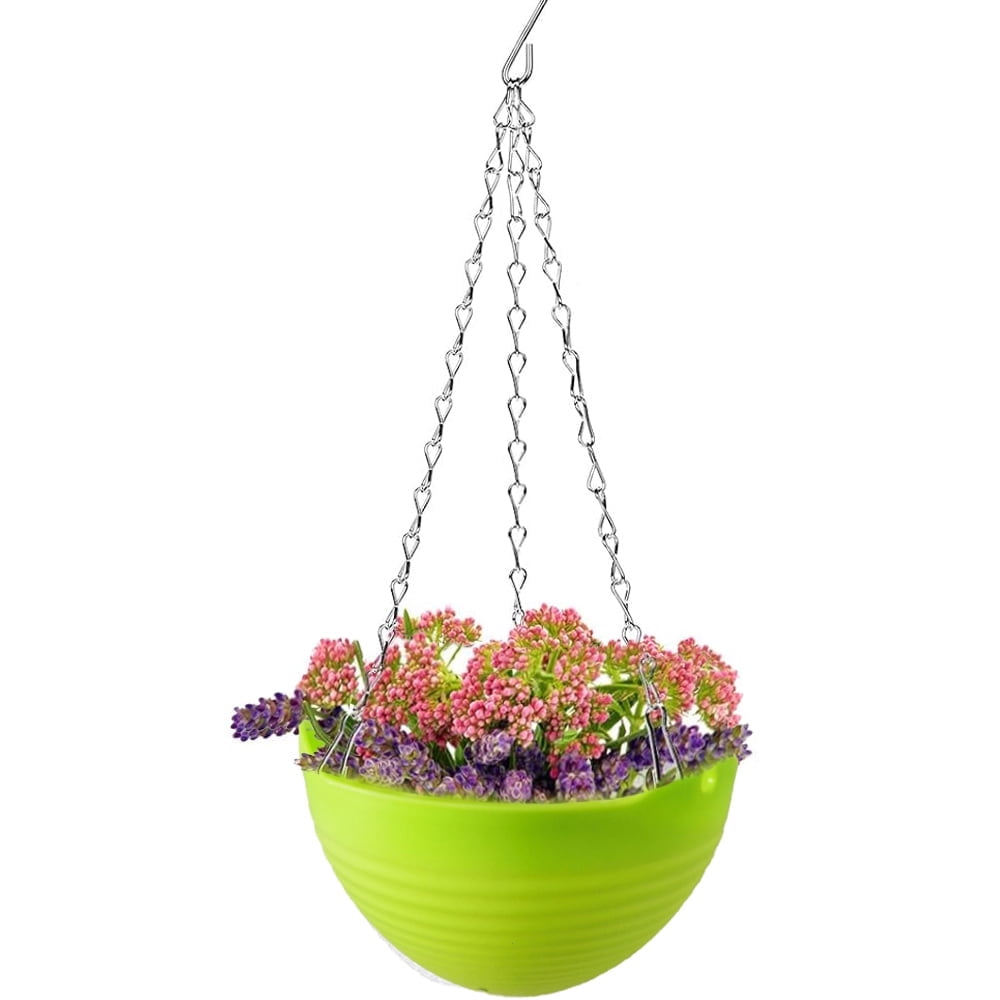 Self-Watering Hanging Planter, Indoor Outdoor Garden Flower Plant Pot ...
