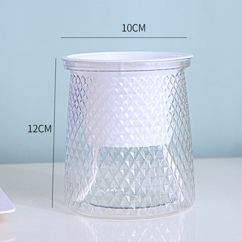 Self Watering Plant Pot Transparent Plastic Flower Vase Double-layer ...