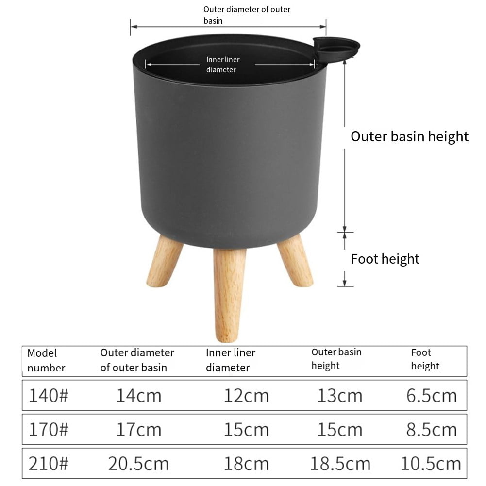 Self Watering Plant Pots for Plants with Water Level Indicator Drainage ...