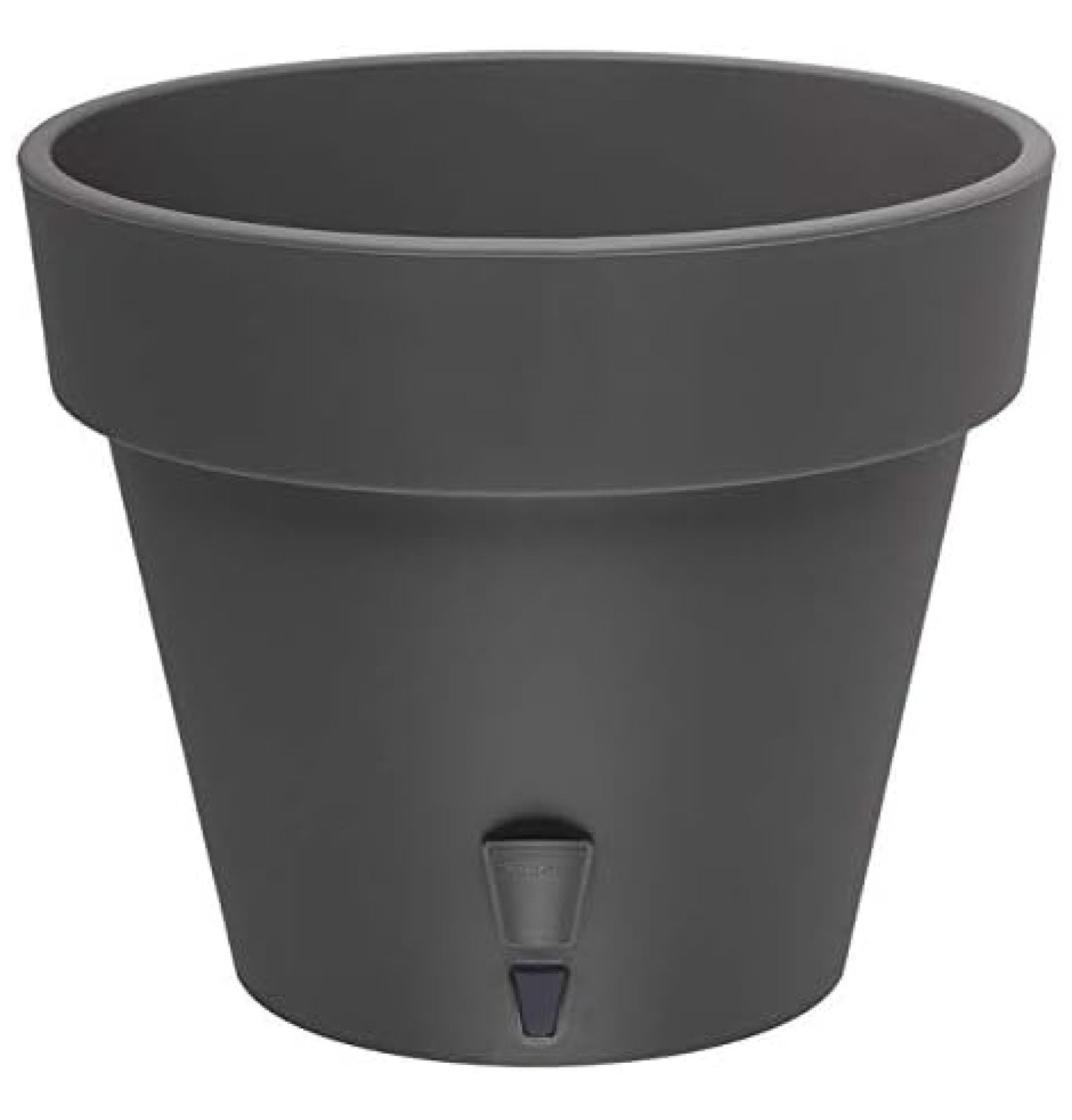 Self Watering Planter Latina 9.2 Inch Graphite Flower Pot with Bottom Watering and Water Level ...