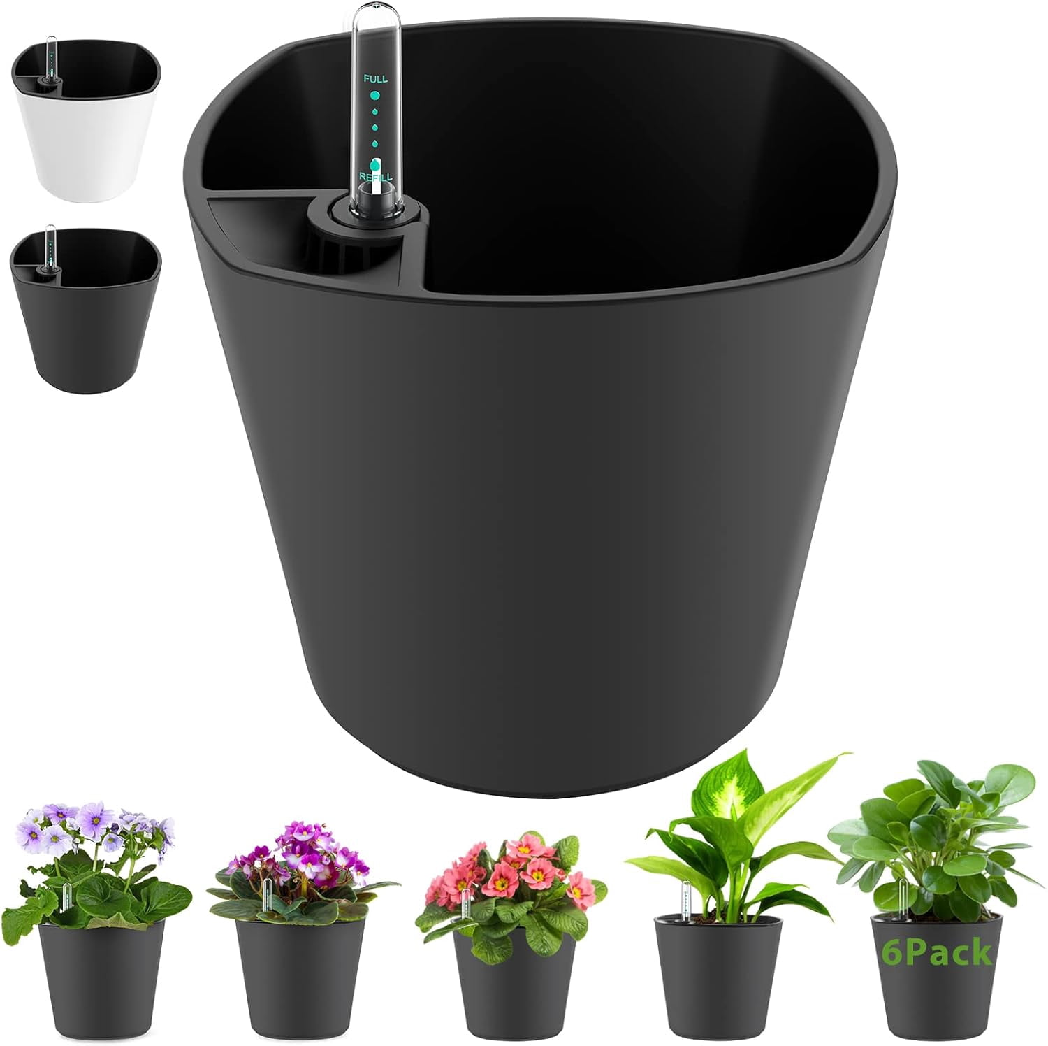Self Watering Planters for Indoor Outdoor Plants 7 inch Flower Pot with ...