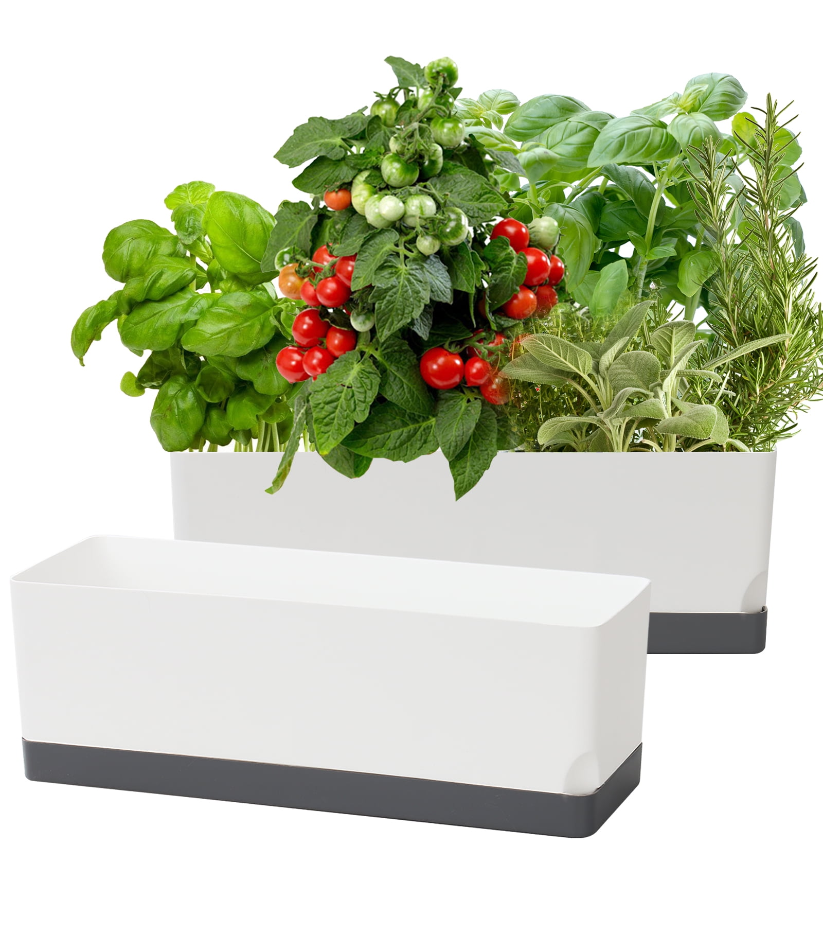 Self Watering Planters Pots for Indoor Plants, 2 Pack 17 Inch Plastic ...