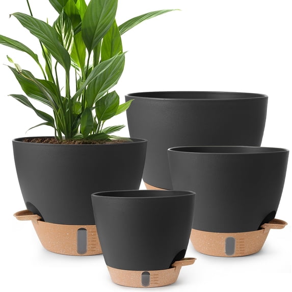 Self Watering Planters for Indoor and Outdoor Plants Large Plastic ...