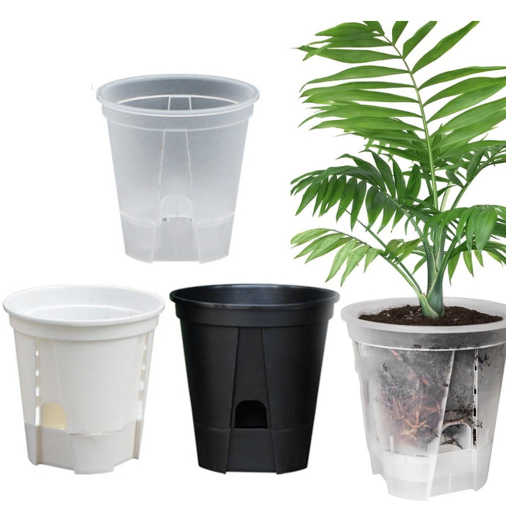 Self-Watering Plastic Garden Pots - 10 Pack With Drainage & Modern ...