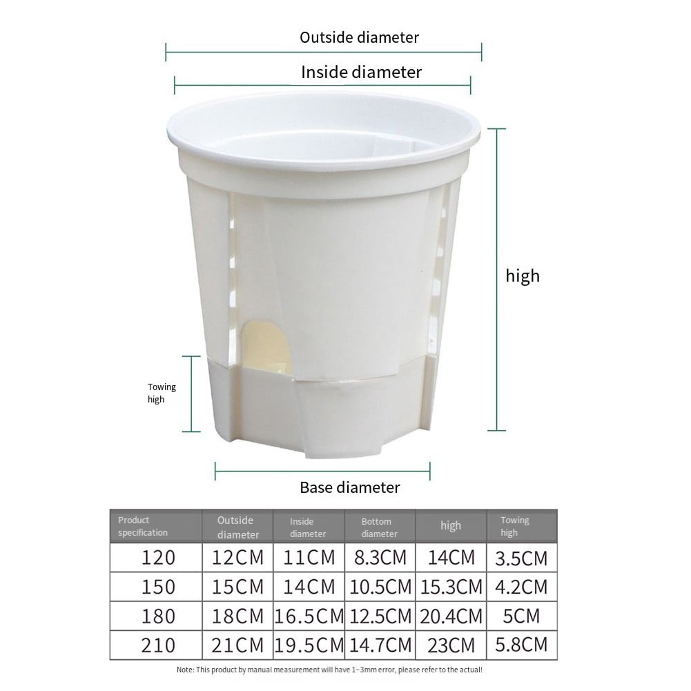 Self-Watering Plastic Garden Pots - 10 Pack with Drainage & Modern ...