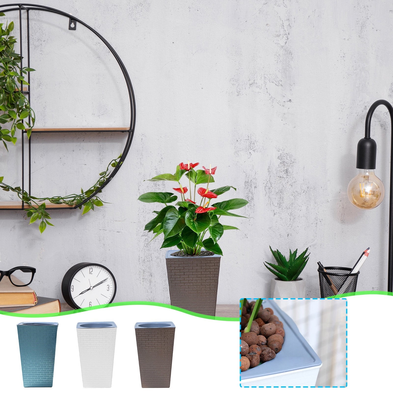 Self Watering Pots Self Watering Planter Outdoor Planters for Porch ...