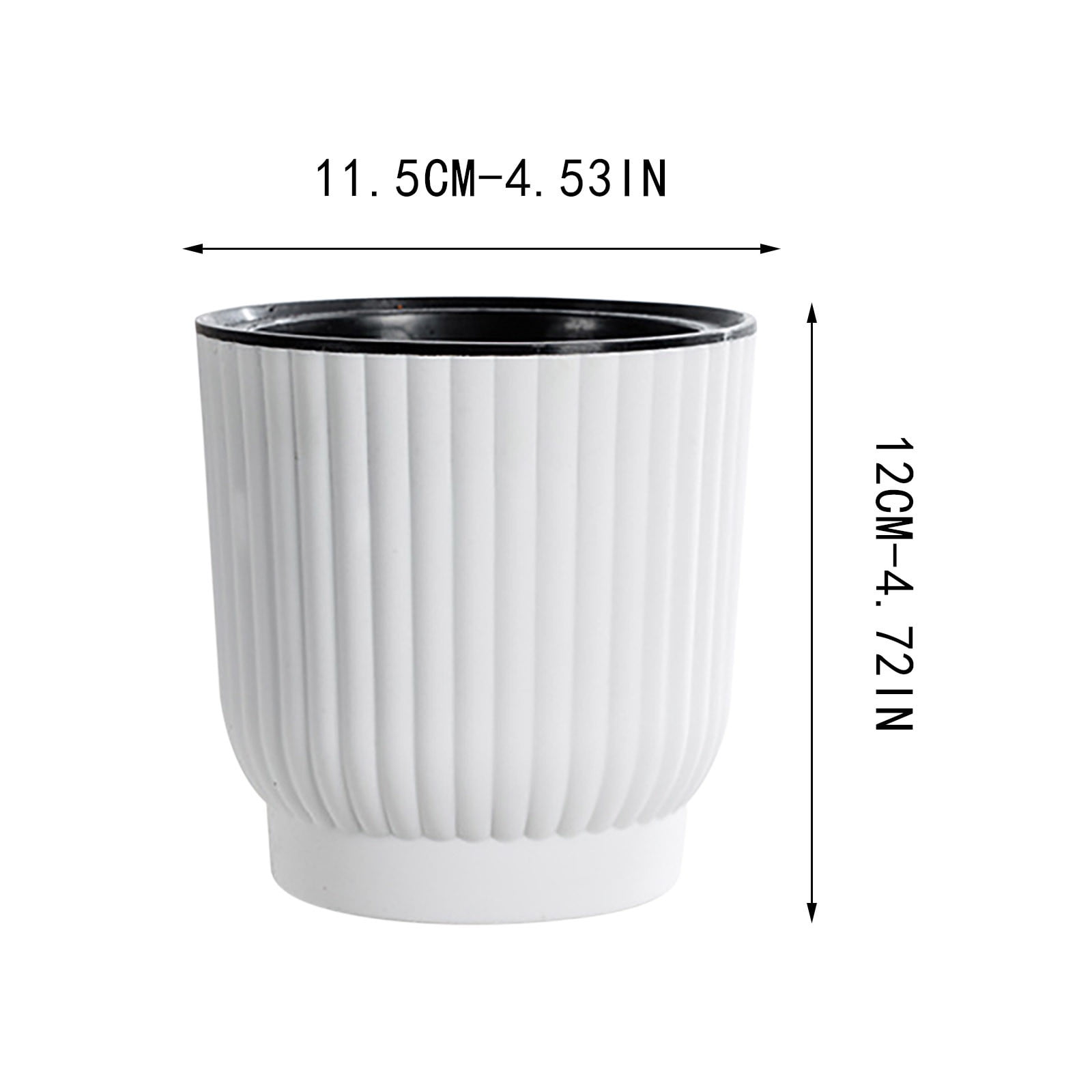 Self Watering Resin Flower Pot | Round Vertical Pattern Rose Planter ...