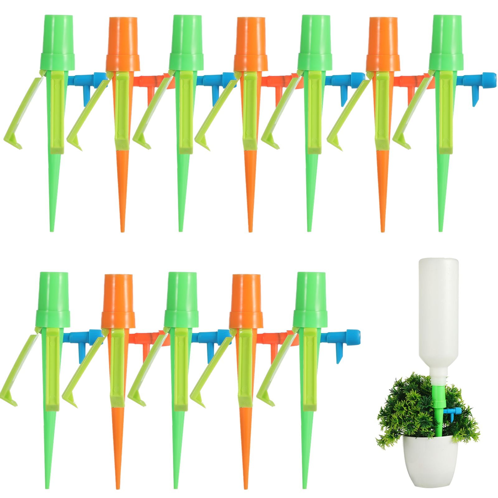Walmart 12 Pcs Adjustable Self Watering Spikes System, Indoor/Outdoor ...
