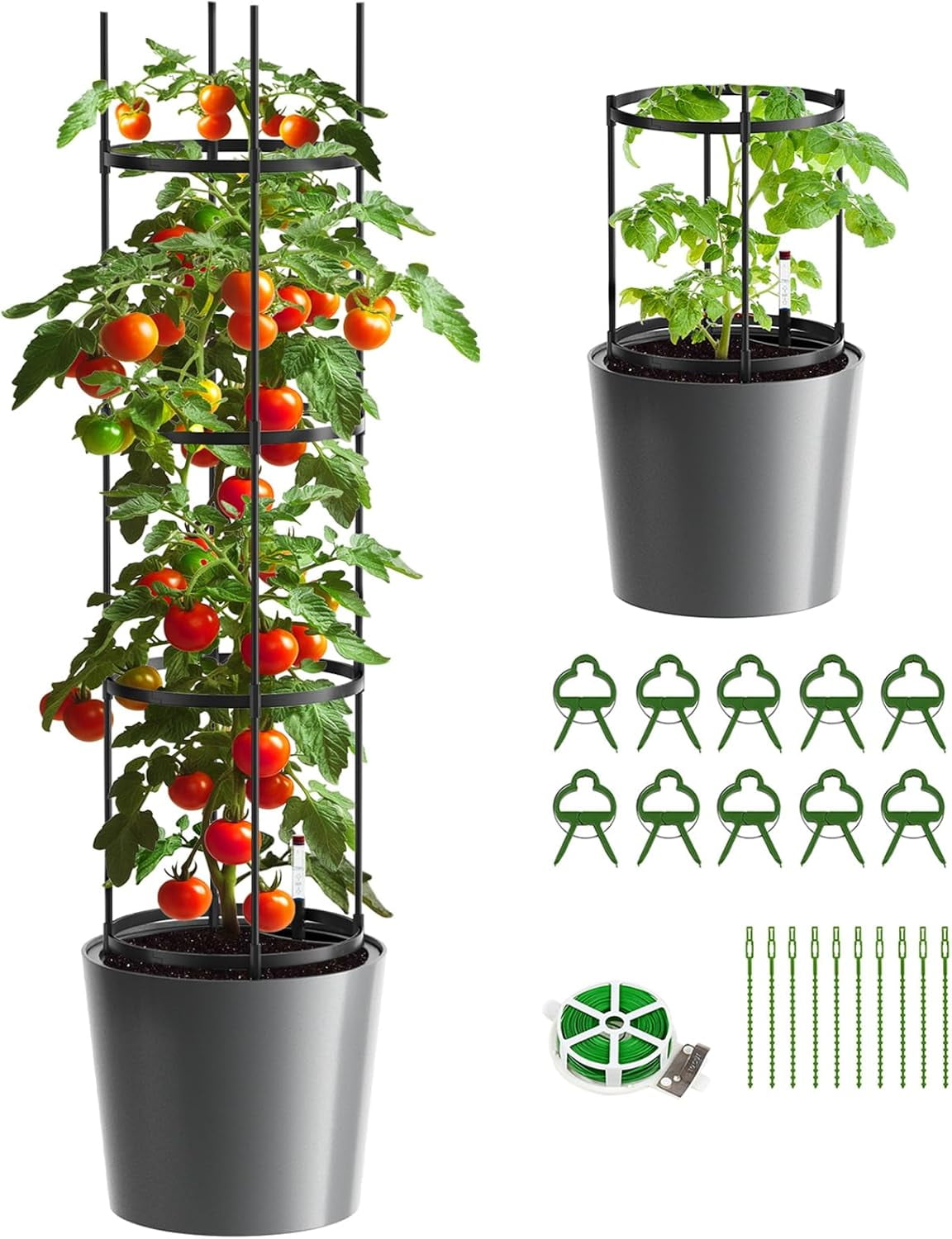 Self Watering Tomato Planter with Trellis, Large Flower Pot with Water ...