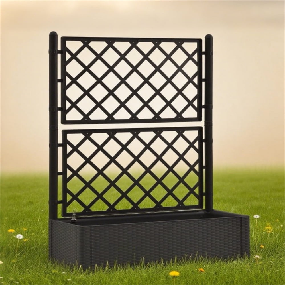 Self-Watering Trellis Raised Bed - 23.8 Gal Water Reservoir + Overflow ...