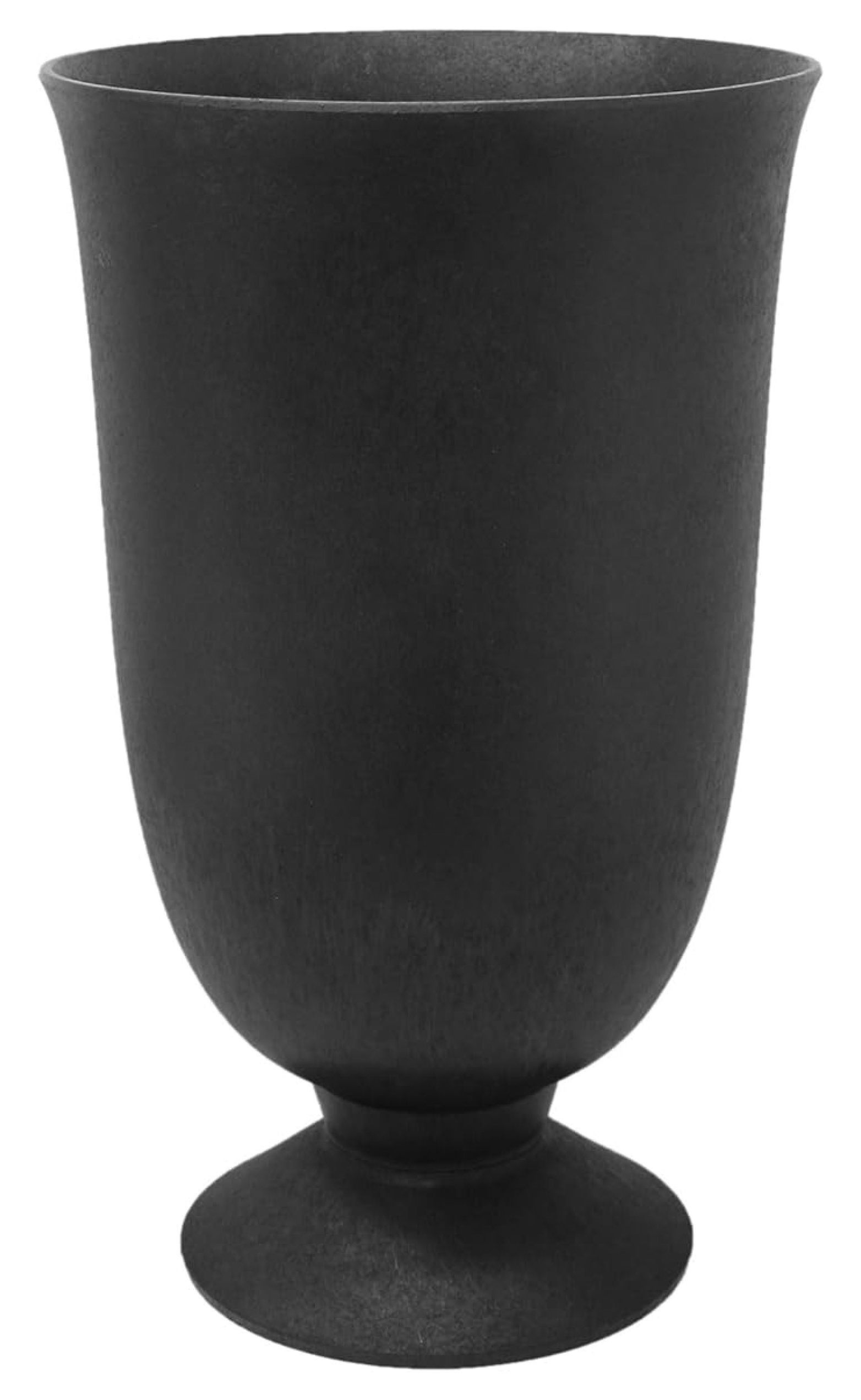 Self-Watering Urn Planter - 14" x 23" Black Cadence - Indoor Outdoor ...