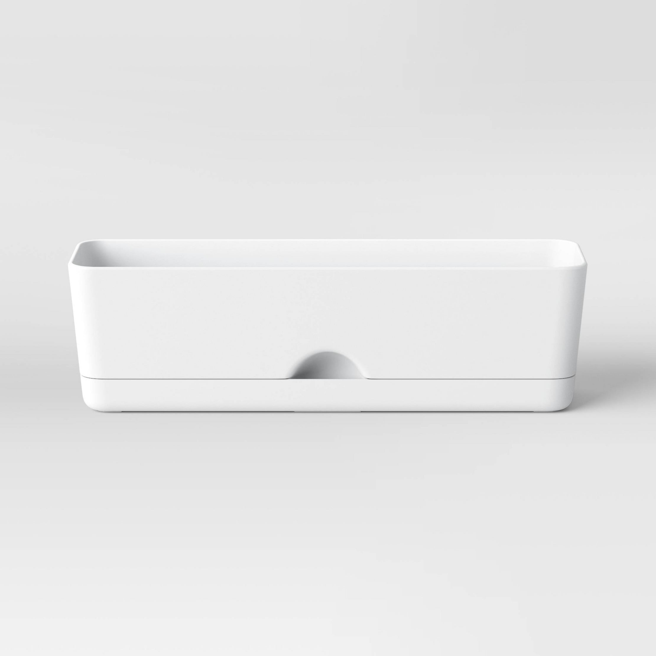 Self-Watering Window Rectangular Indoor Outdoor Planter Box White 16"x4 ...