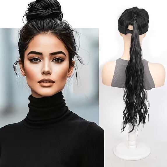 Self-Winding Ponytail Hair Patch with Elastic Band for Daily Use ...